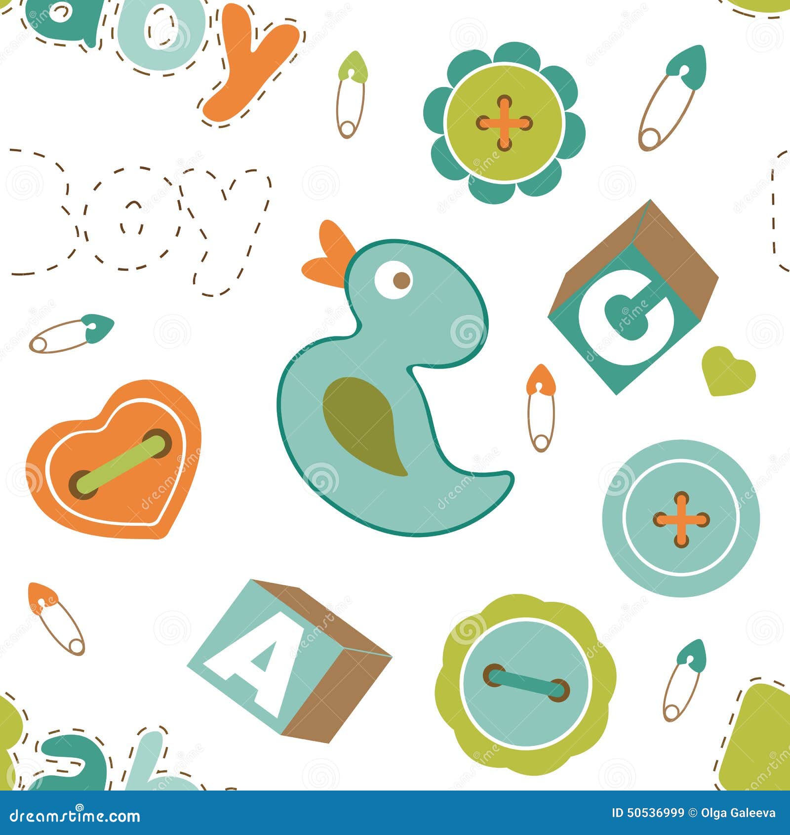 Colorful baby boy pattern stock vector. Illustration of button - 50536999