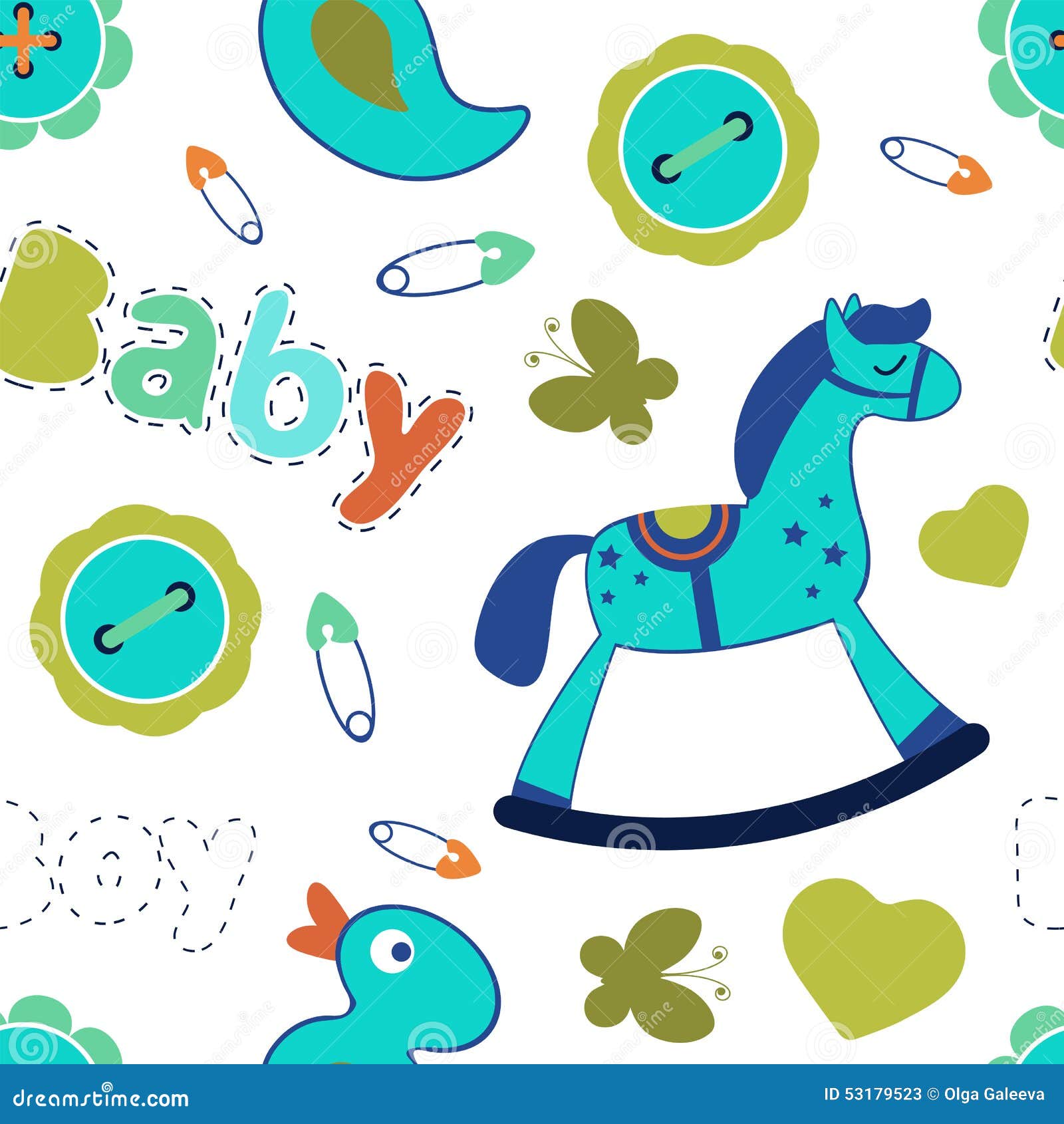 Colorful Baby Boy Seamless Pattern Stock Vector - Illustration of ...