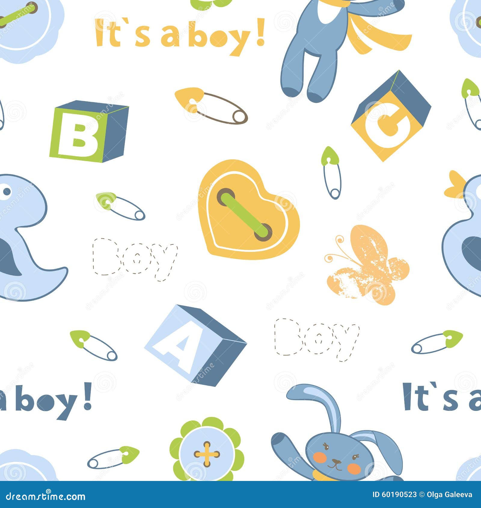 Colorful Baby Boy Seamless Pattern Stock Vector - Illustration of child ...