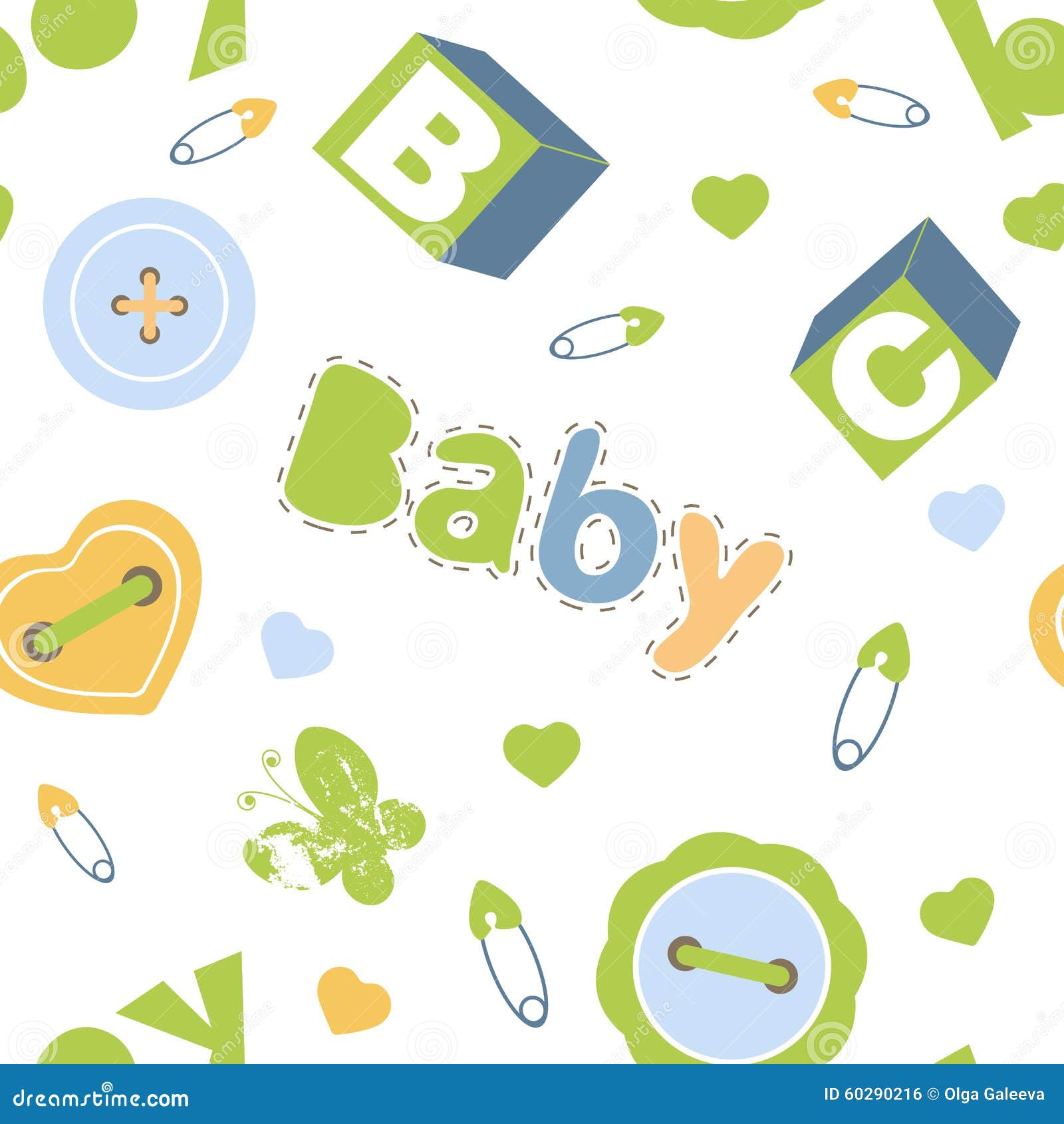 Colorful Baby Boy Seamless Pattern Stock Vector - Illustration of ...