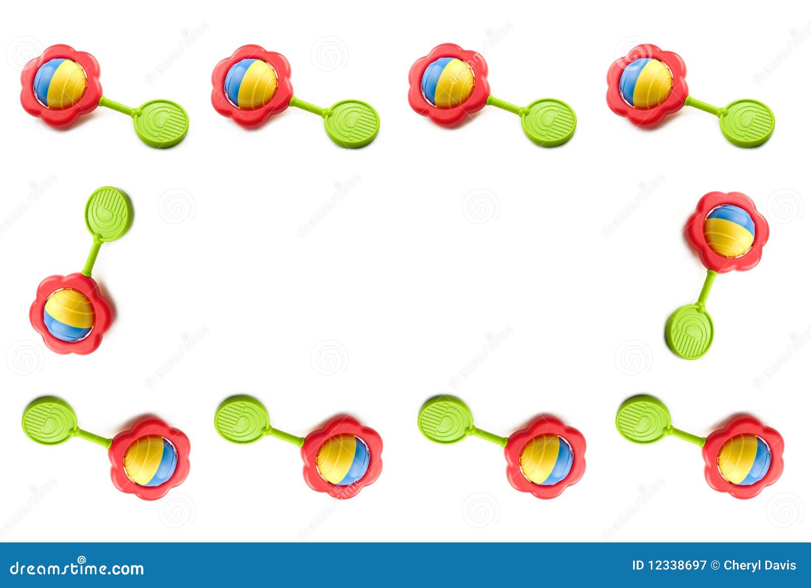 Colorful Baby Rattle Border Stock Image - Image of green, plastic: 12338697