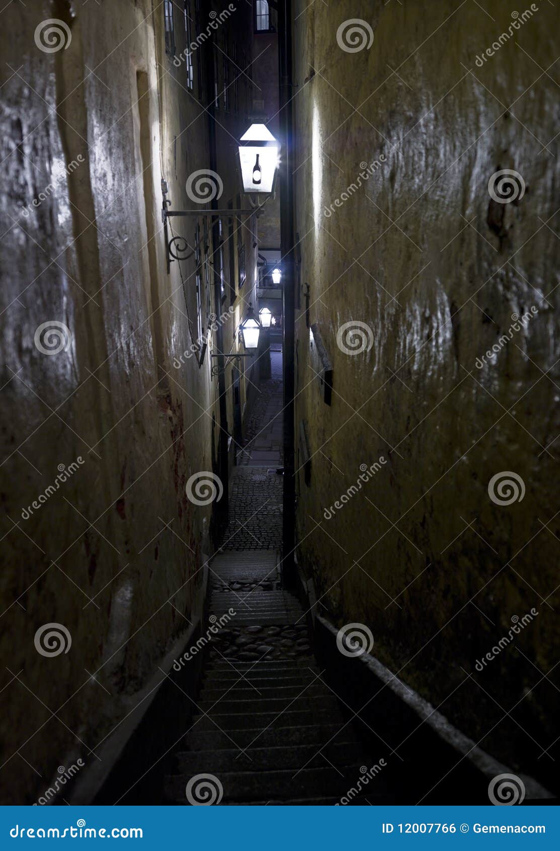 Colorful back alley stock photo. Image of sweden, outdoors - 12007766