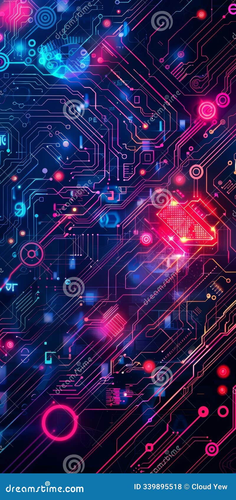 Colorful Backdrop with Cyber Defense Concepts. Stock Illustration ...