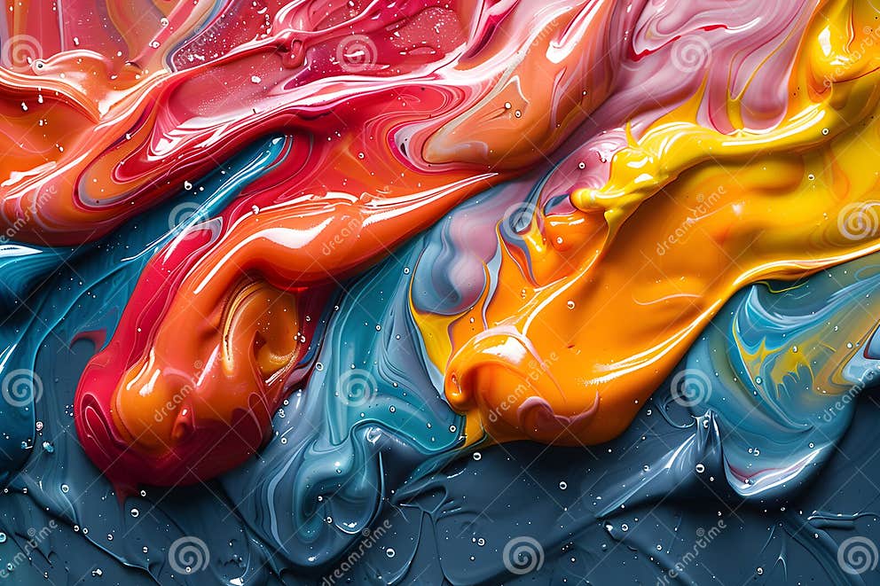 Colorful Background with Abstract Liquid Paint Textures in Bold Colors ...
