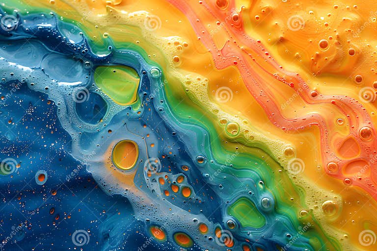 Colorful Background with Abstract Liquid Paint Textures in Bold Colors ...