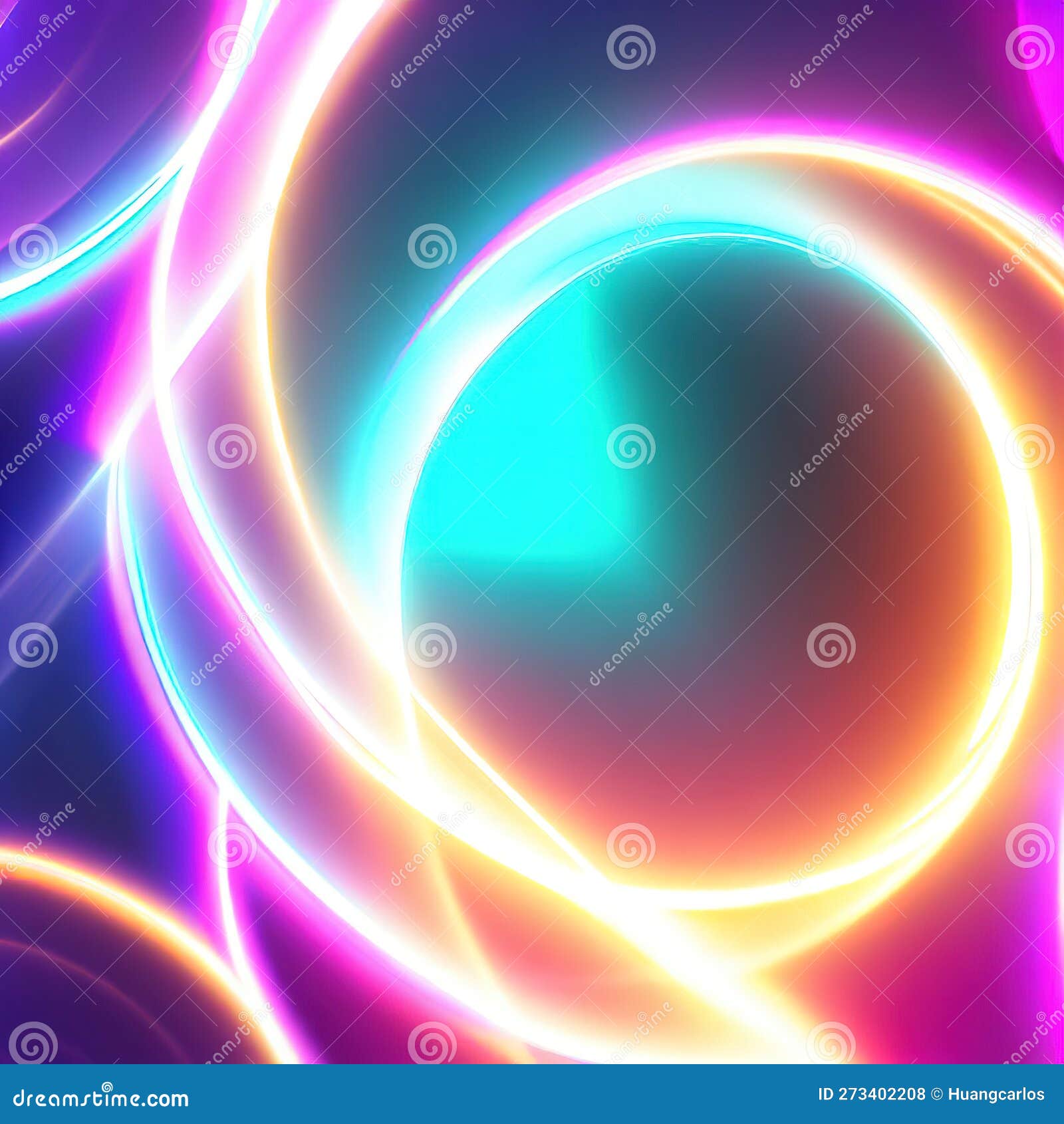Colorful Background with Abstract Shape Glowing Curvy Neon Lines ...