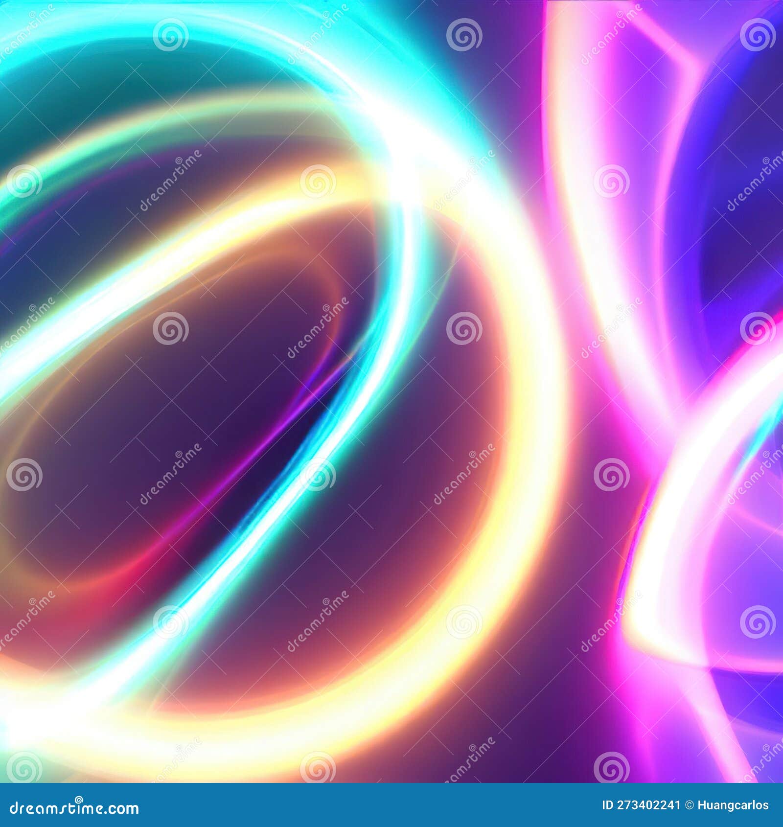 Colorful Background with Abstract Shape Glowing Curvy Neon Lines ...