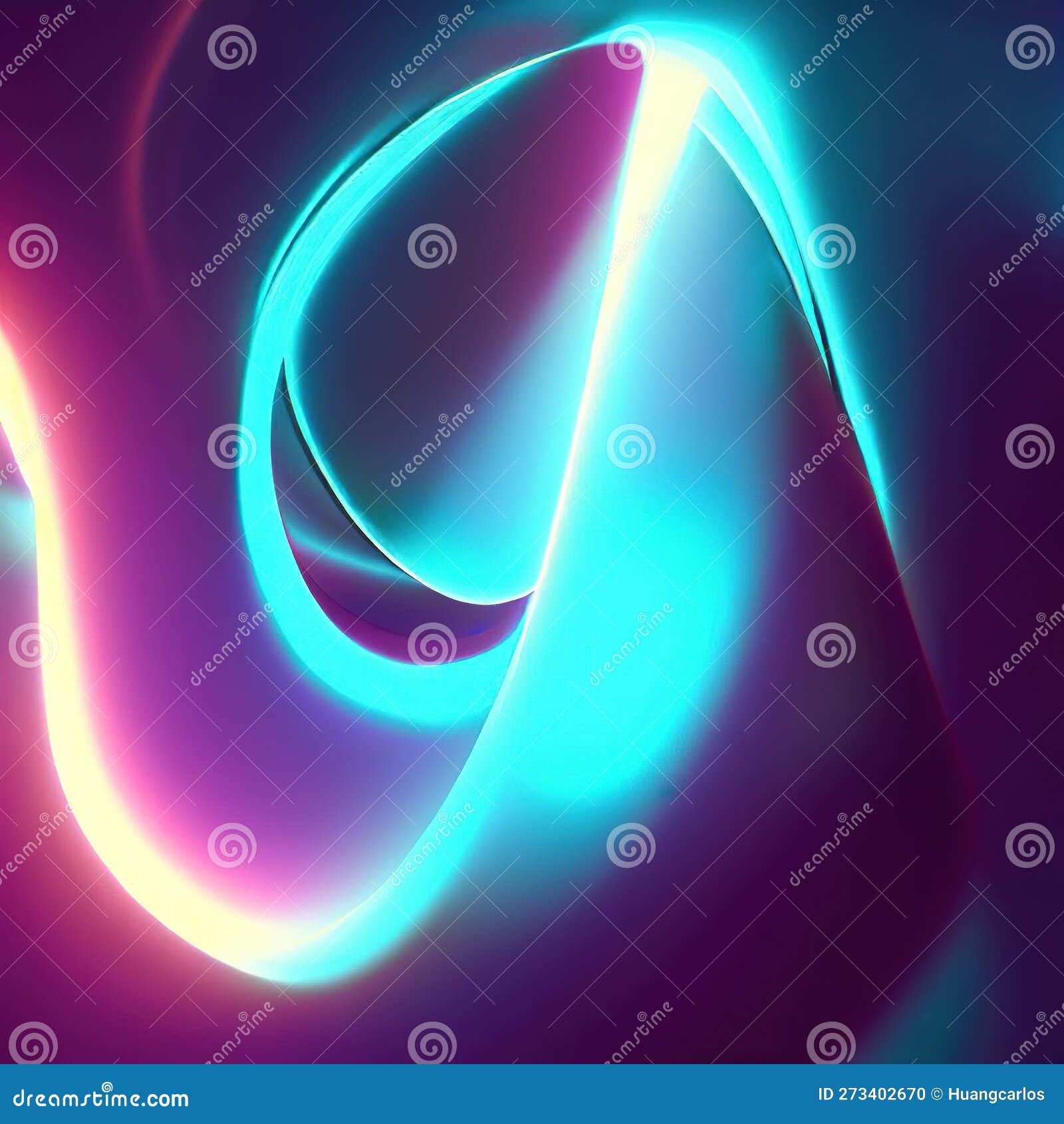 Colorful Background with Abstract Shape Glowing Curvy Neon Lines with E ...