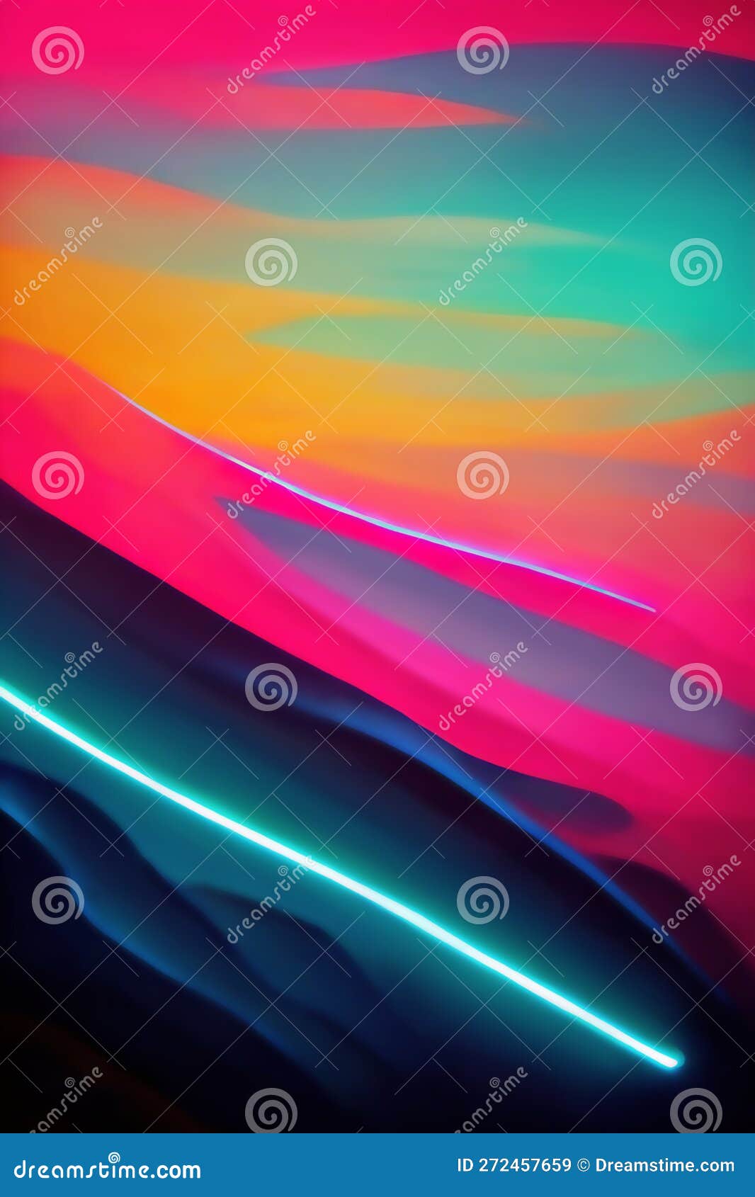Colorful Background Blur Glow Neon Blue Pink Waves AI Generated Stock ...