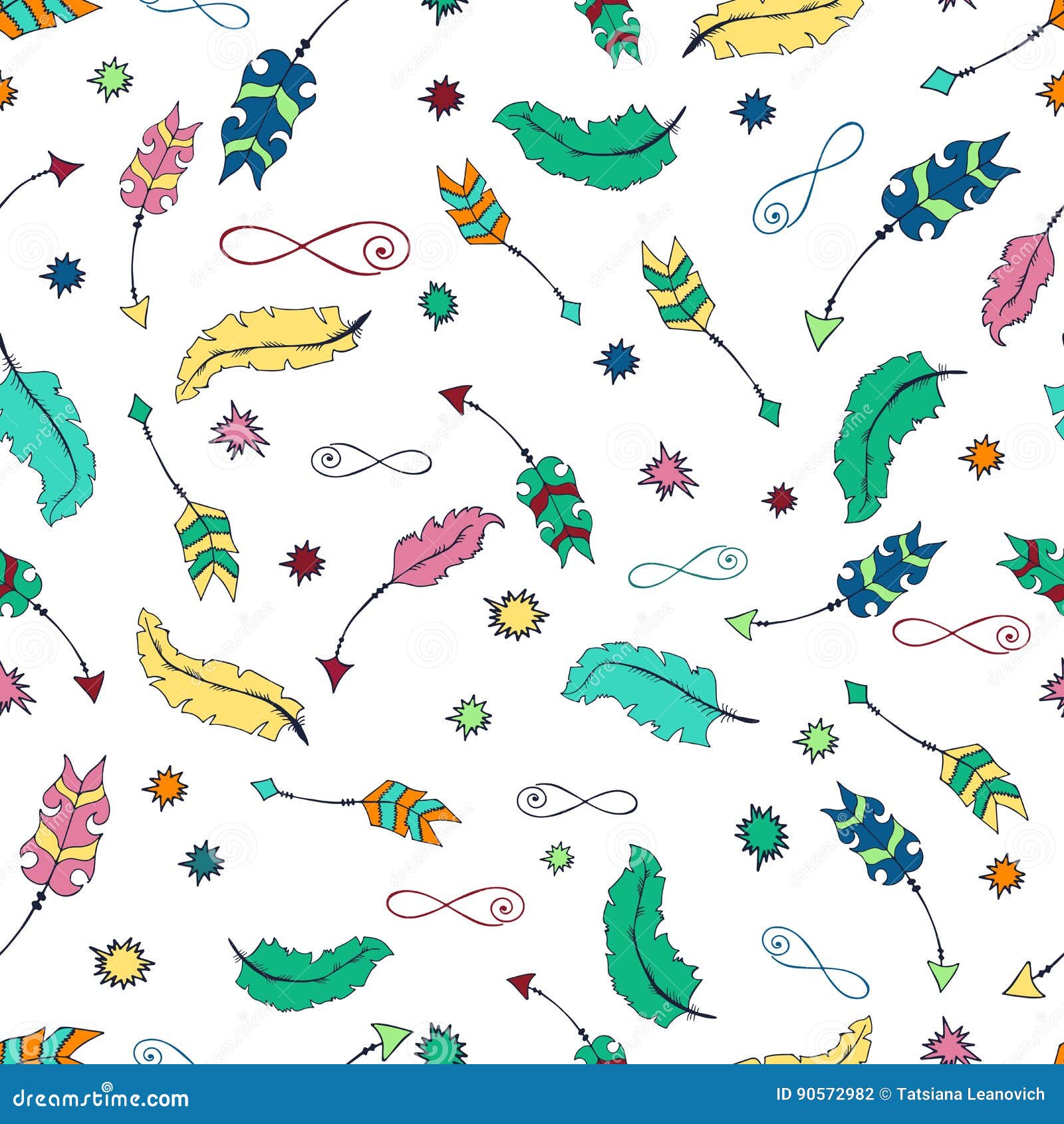 Colorful Background in Boho Style. Stock Vector - Illustration of ...