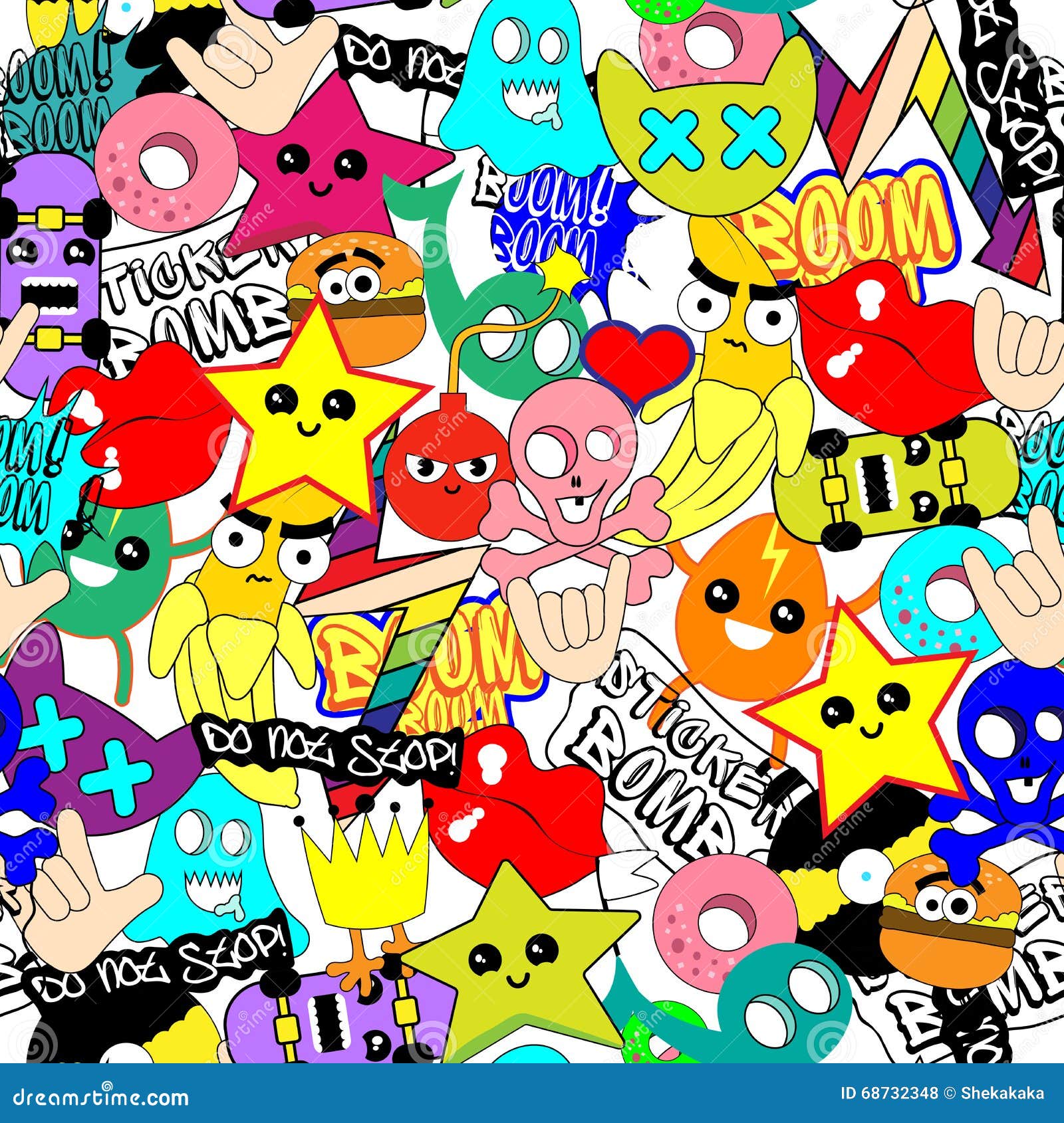 Bright Stickers Set 3 - Symbols Vector Illustration | CartoonDealer.com ...