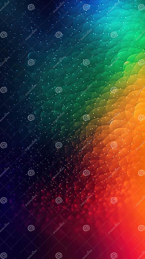 A Colorful Background with Bubbles and a Rainbow Hued Pattern on the ...