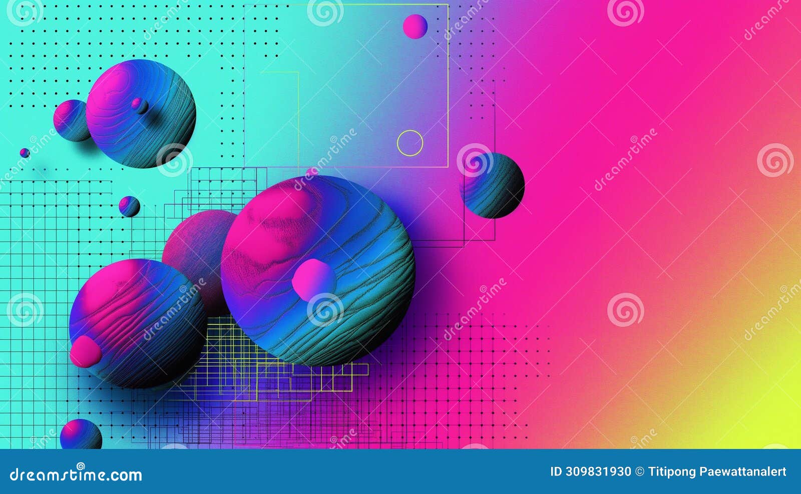 A Colorful Background with a Bunch of Different Colored Spheres Stock ...