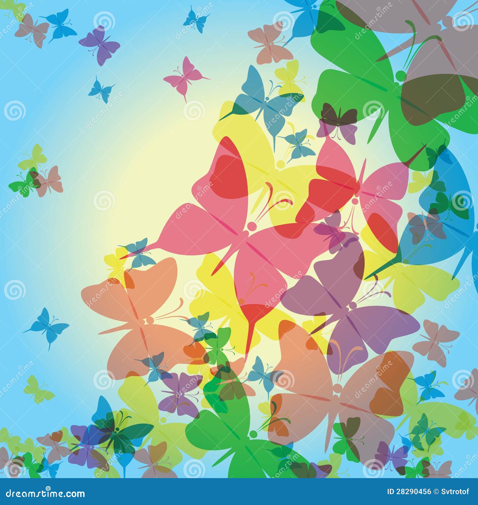Colorful Background with Butterfly Stock Vector - Illustration of ...