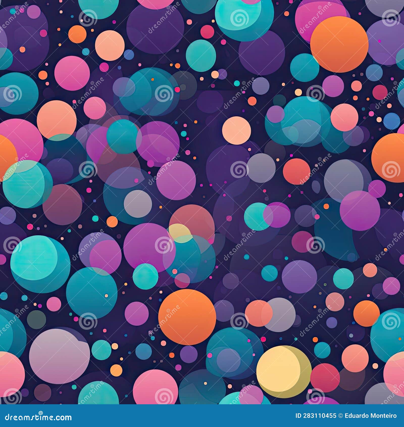 Colorful Background with Circles in a Playful yet Dark Style (tiled ...