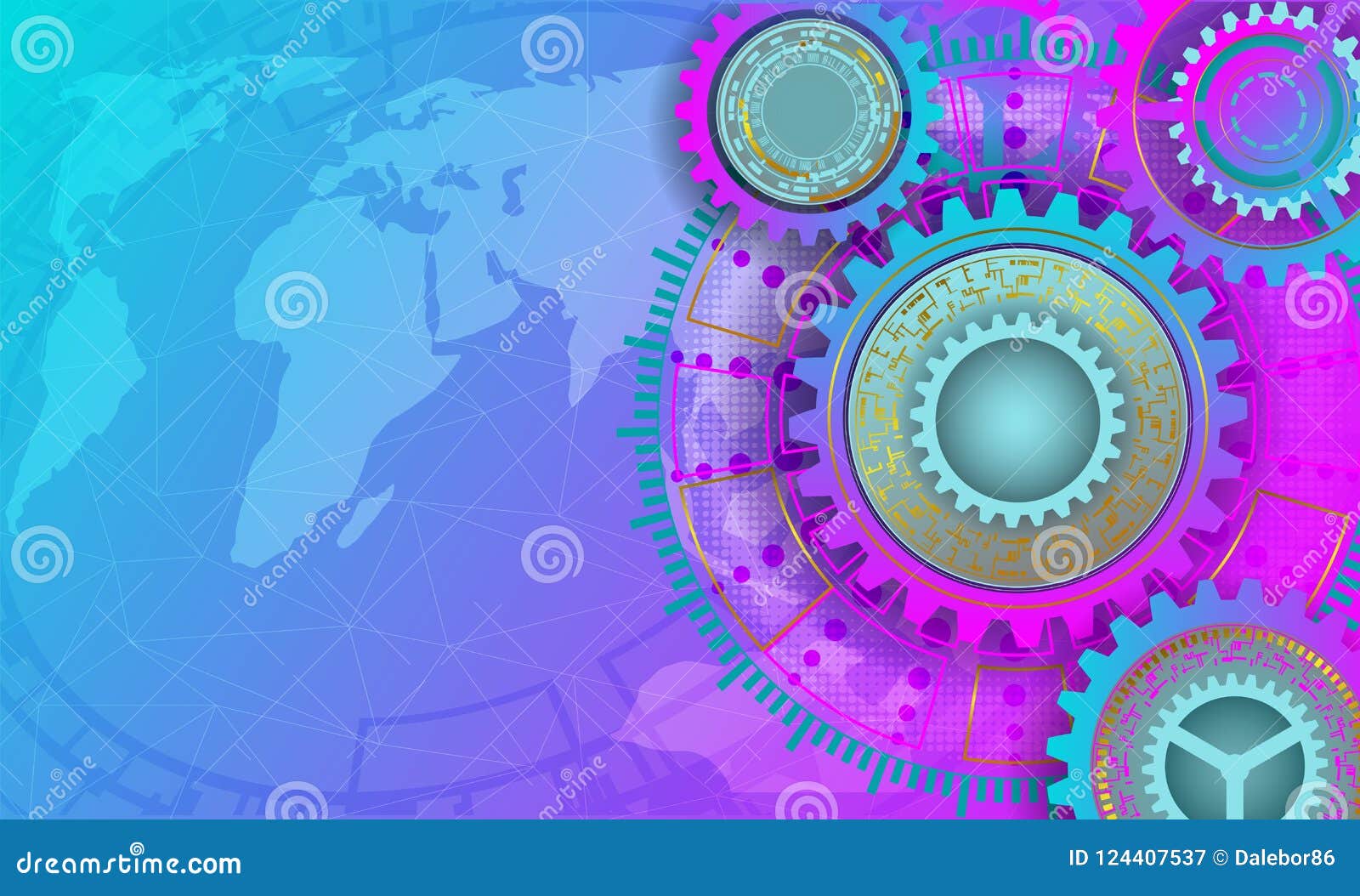 Colorful Background with Cogs and Gears. Stock Vector - Illustration of ...