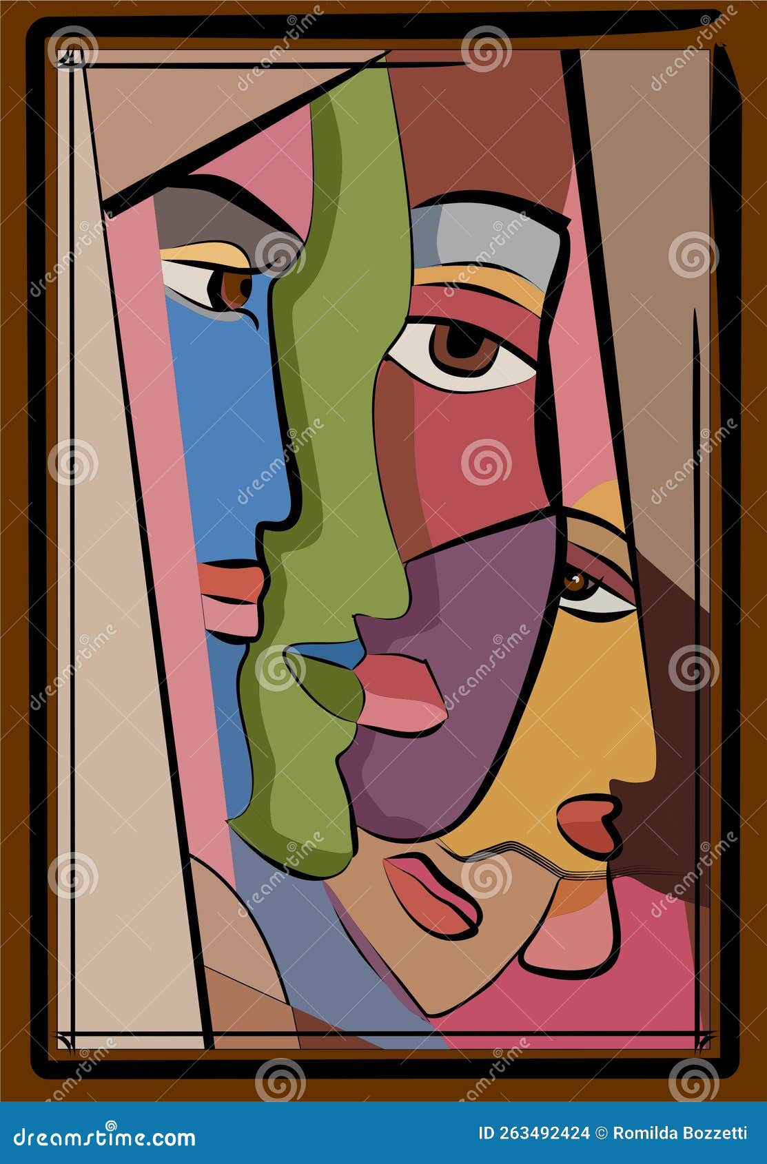 Abstract Composition 22-217 Stock Vector - Illustration of portrait ...