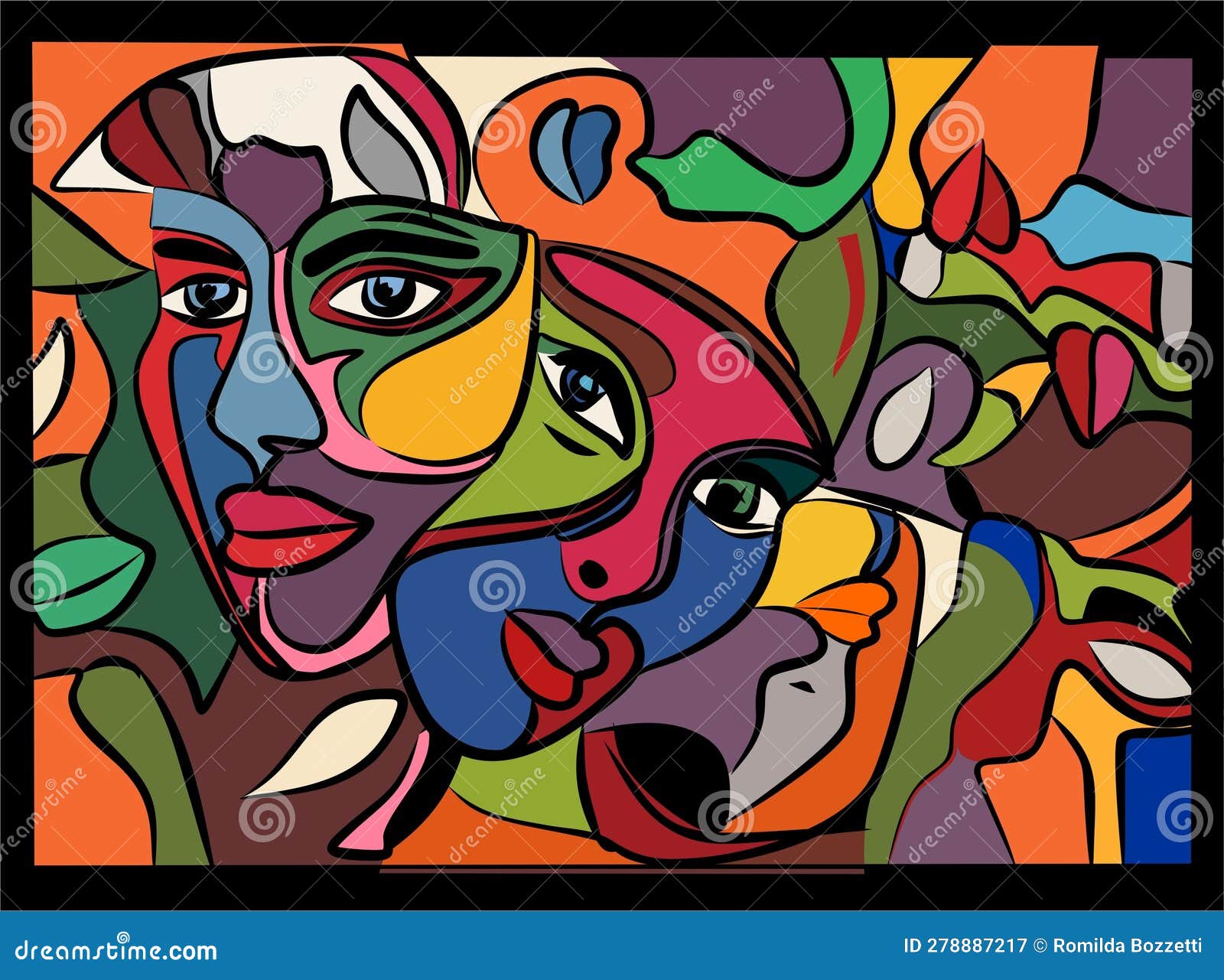 Abstract composition 23-14 stock vector. Illustration of cubism - 278887217