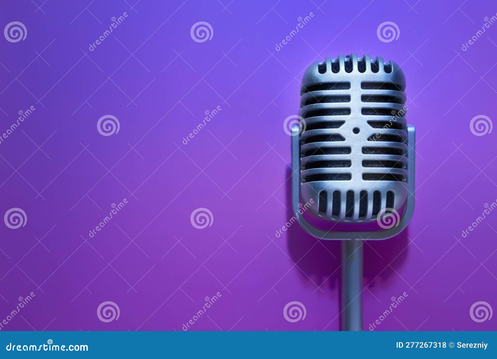 Retro Microphone on Color Background Stock Photo - Image of performance ...