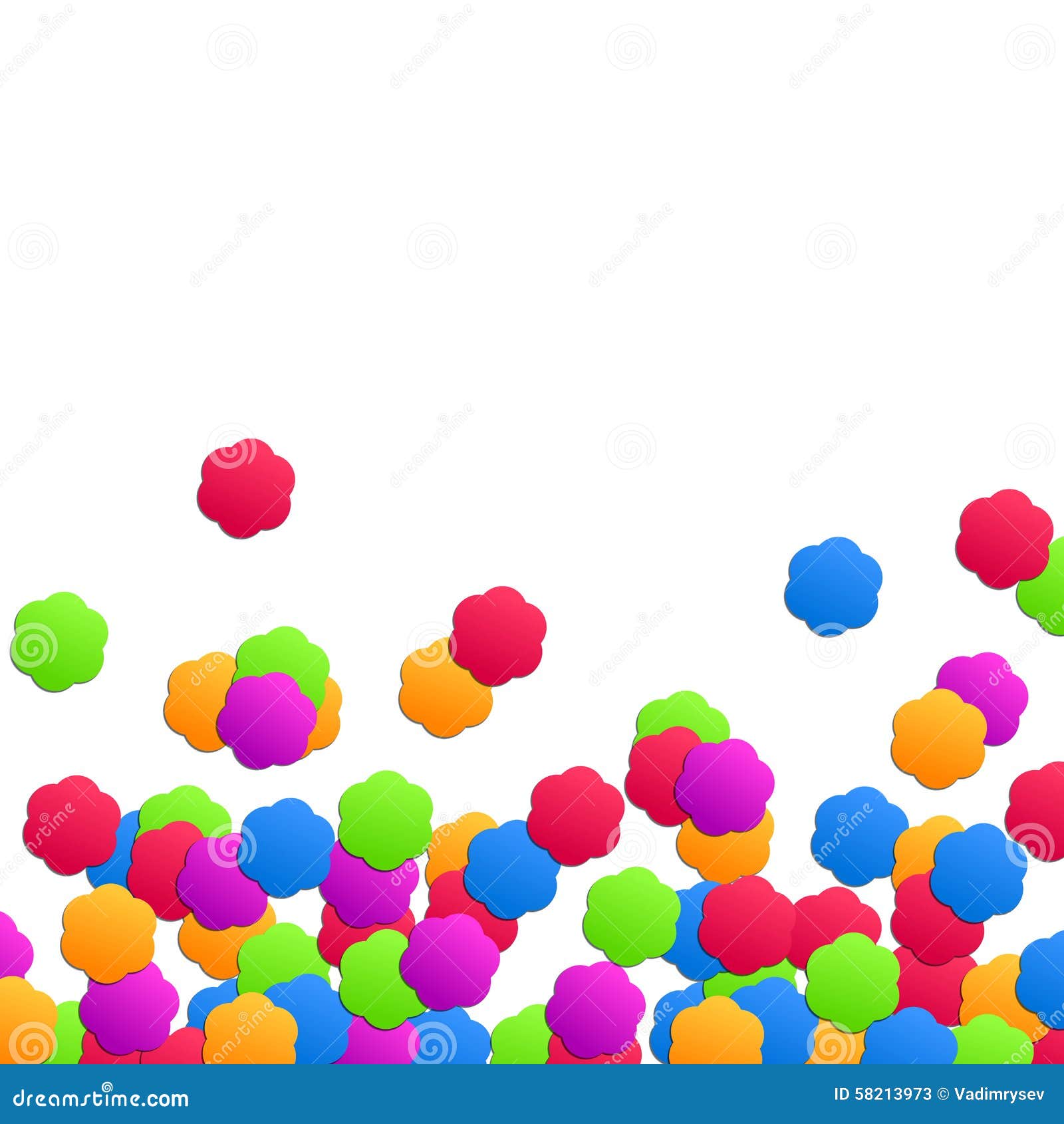 Colorful Background with Flower Confetti Stock Vector - Illustration of ...