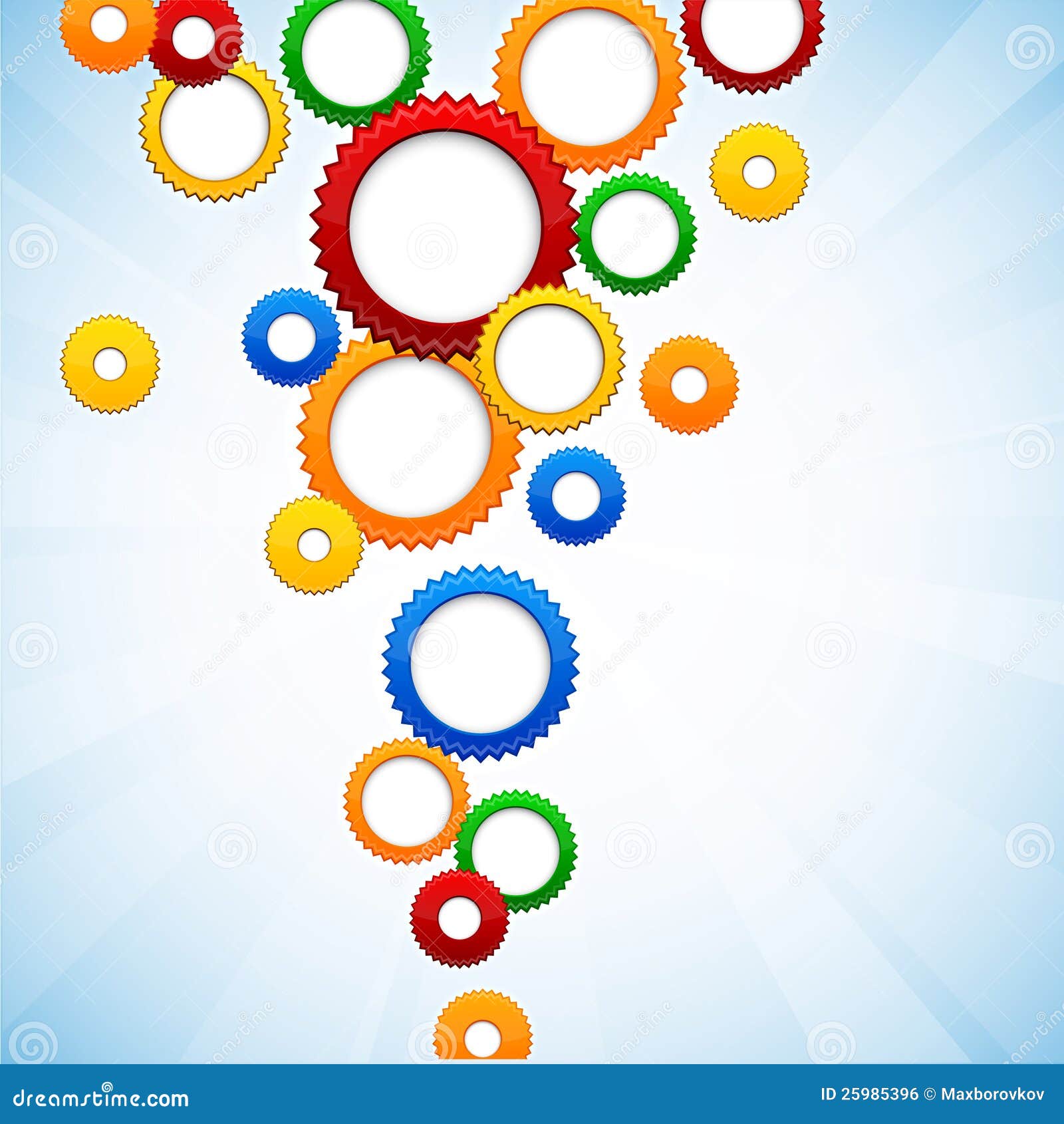 Colorful Background with Gear Circles. Stock Vector - Illustration of ...