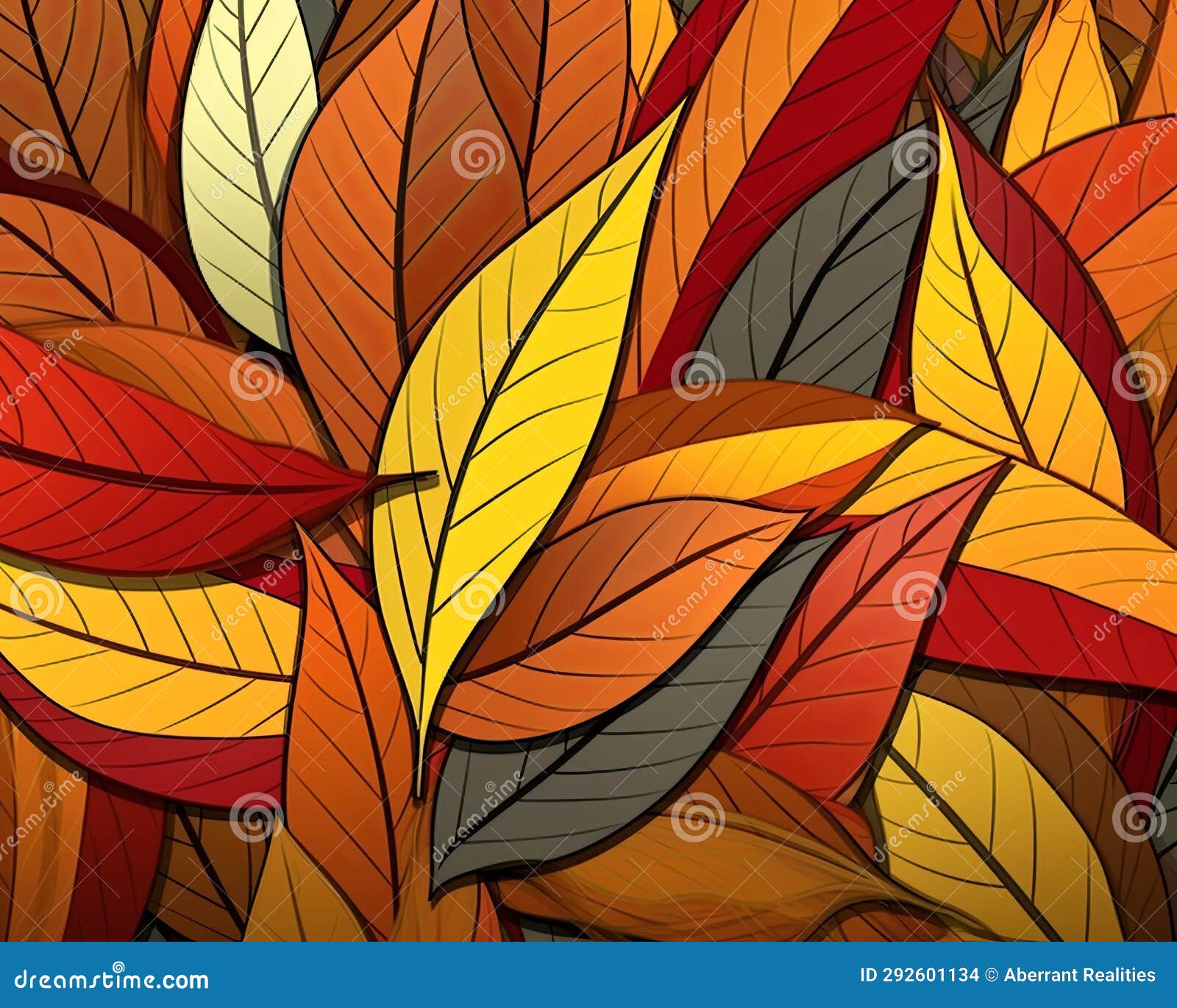 A Colorful Background with Many Different Colored Leaves Stock ...