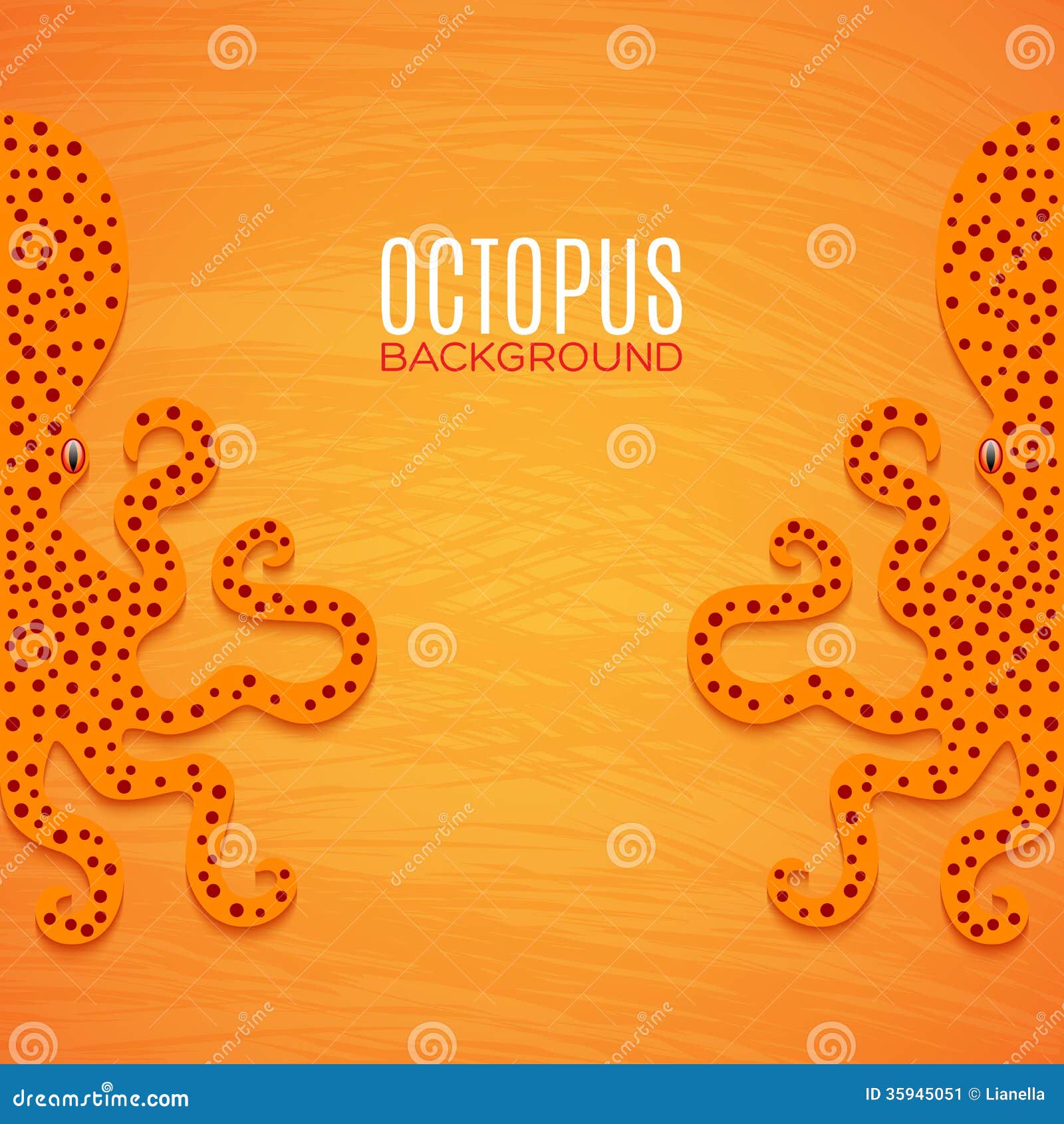Colorful Background with Octopuses Stock Vector - Illustration of ...
