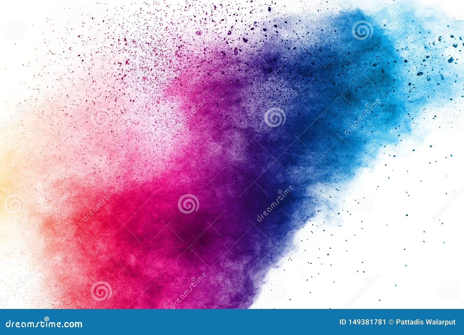 Colorful Background of Pastel Powder Explosion.Color Dust Splash on ...