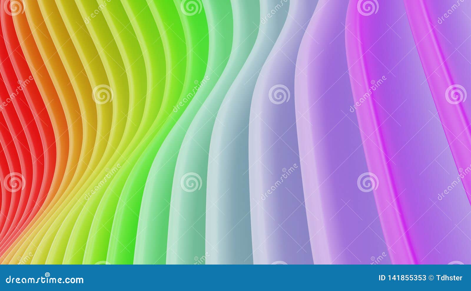 Colorful Background Rainbow Curved Shapes 3d Illustration Stock ...