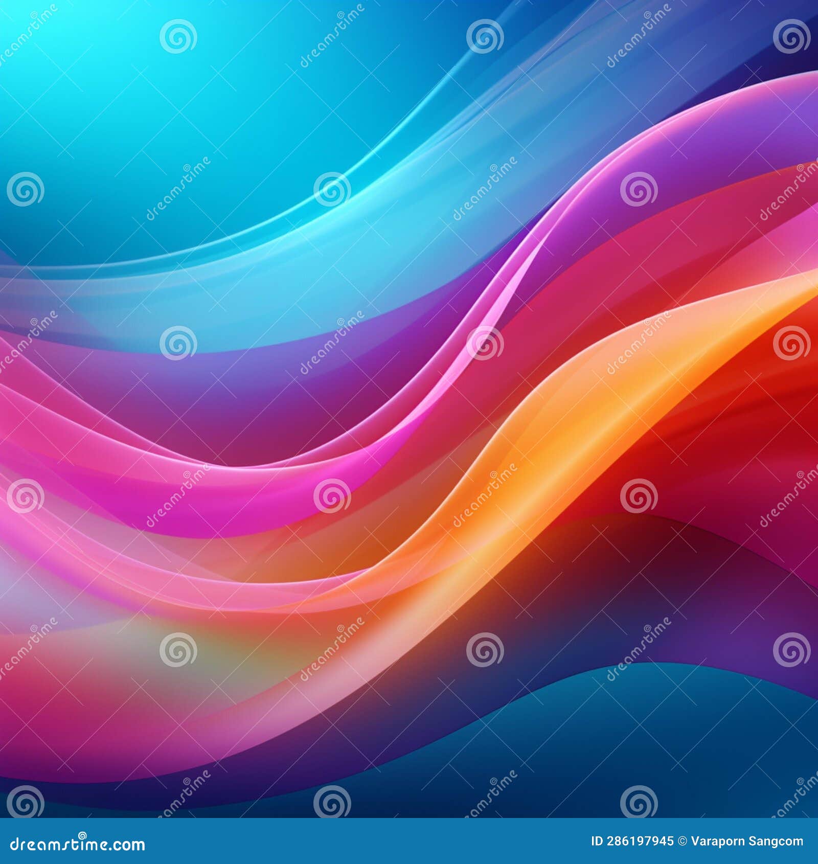 Colorful Wavy Background. Abstract Design. Illustration. Generative AI ...