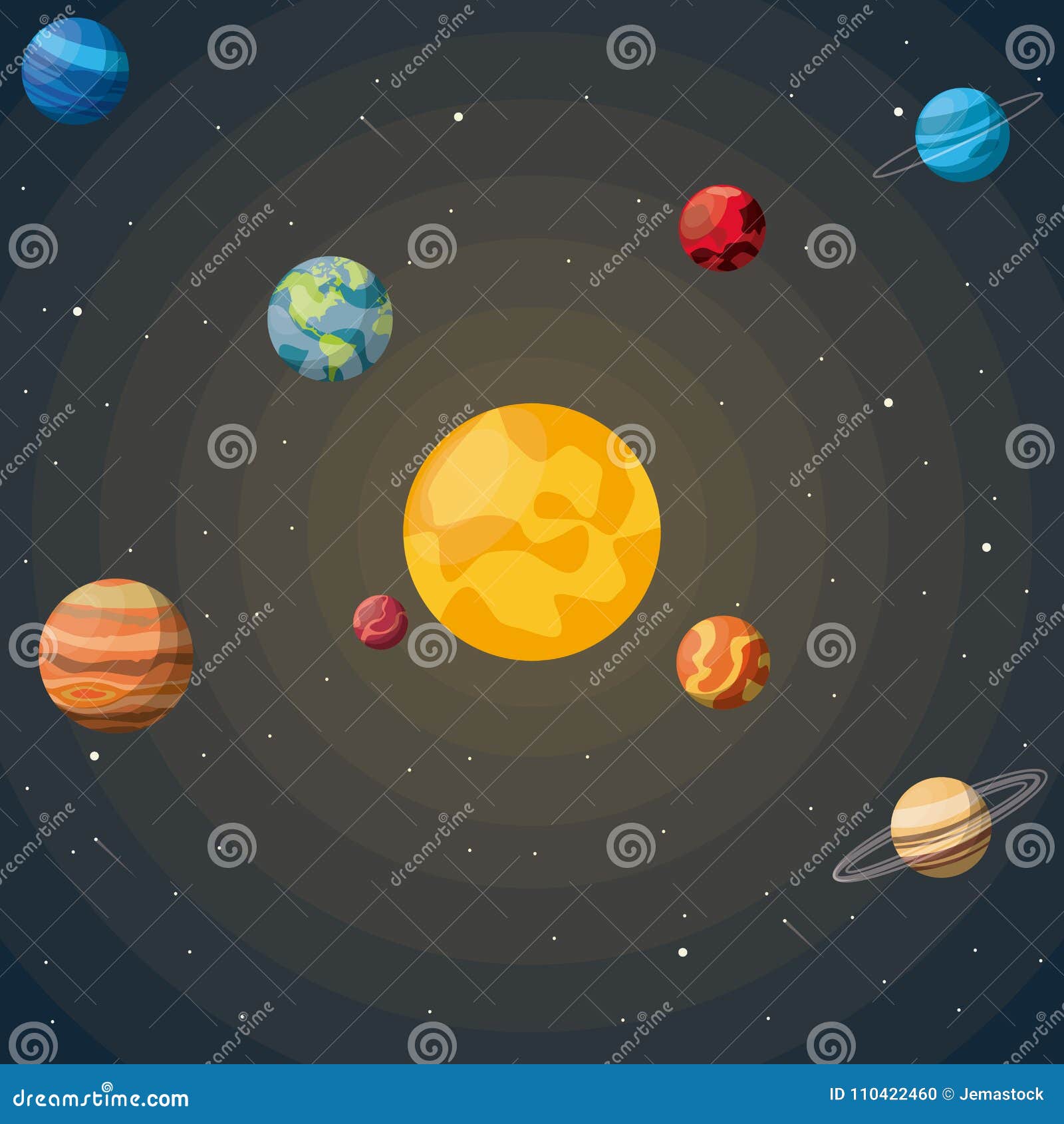 Colorful Background of the Solar System Stock Vector - Illustration of ...