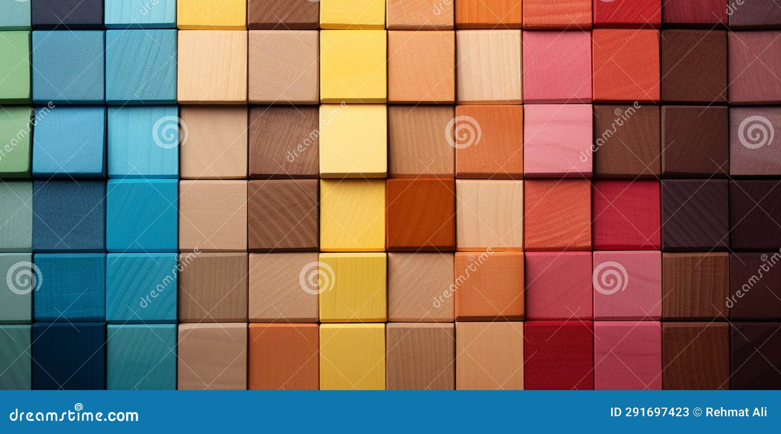 Colorful Background Spectrum of Wooden Blocks Aligned Stock Image ...