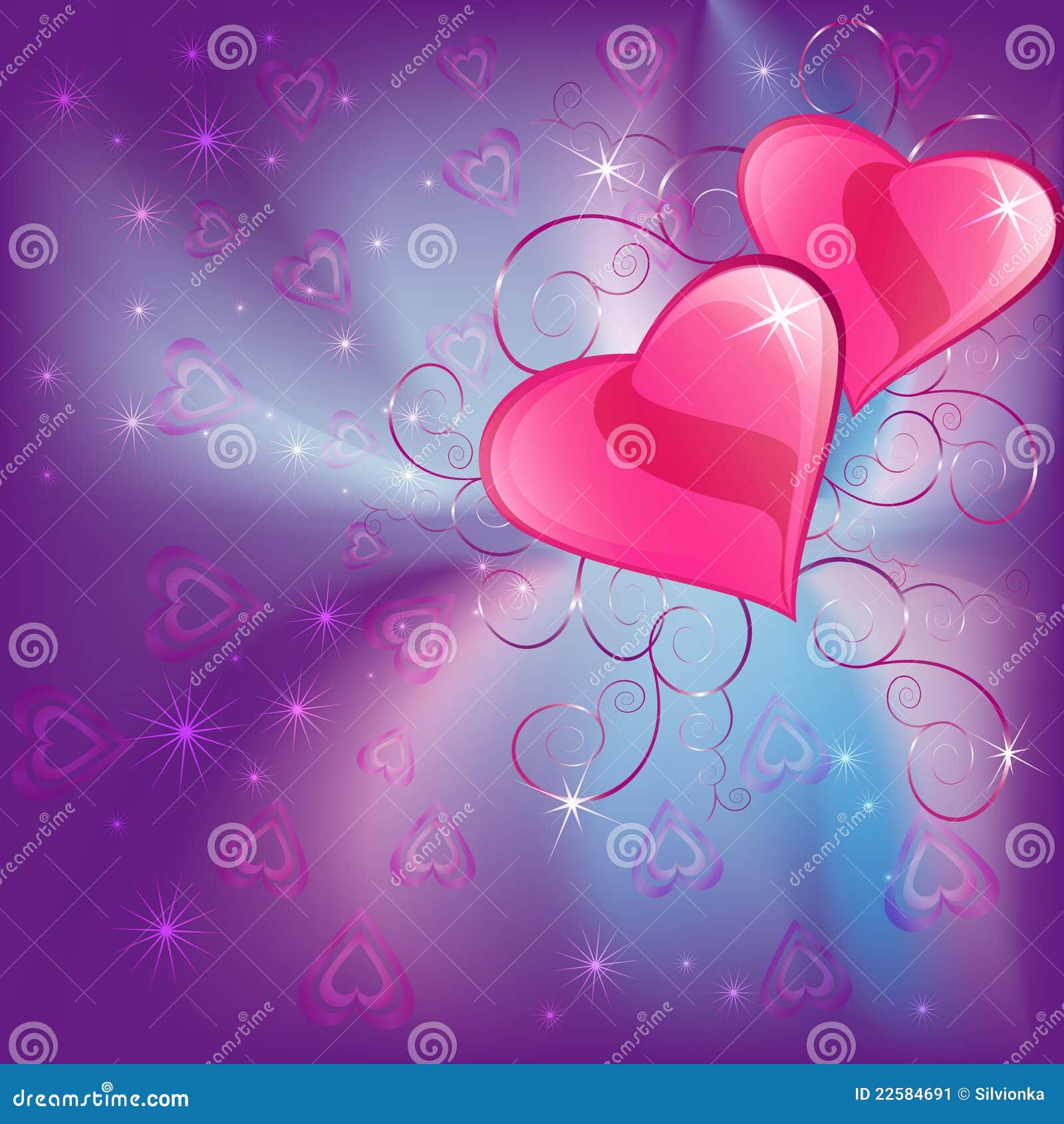 Colorful Background with Two Hearts Stock Vector - Illustration of life ...