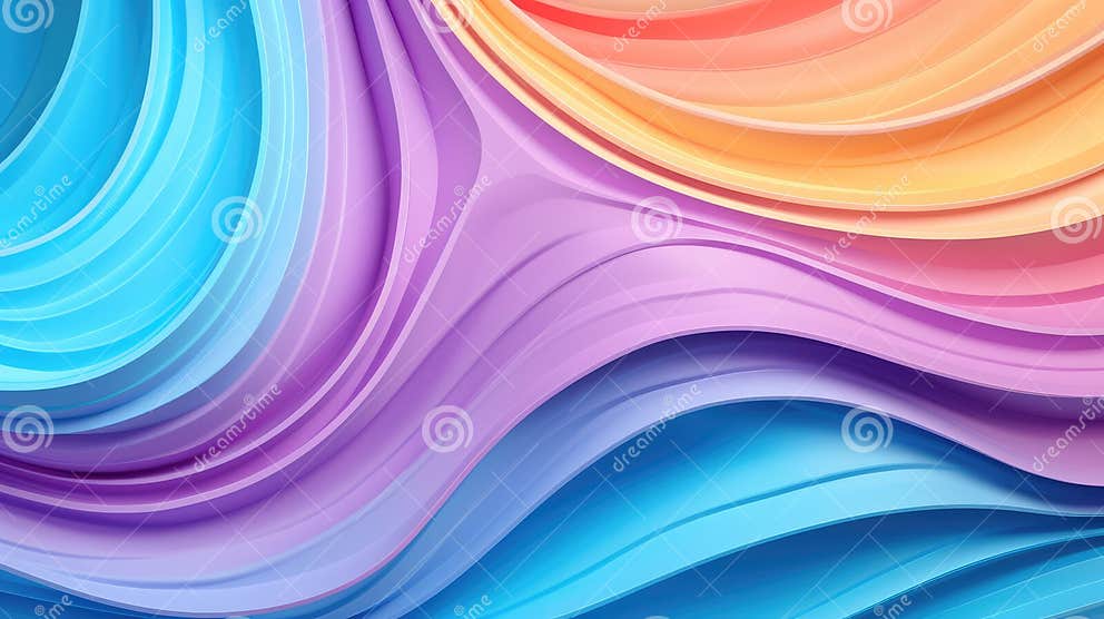 Colorful Background with Wavy Shapes Stock Illustration - Illustration ...