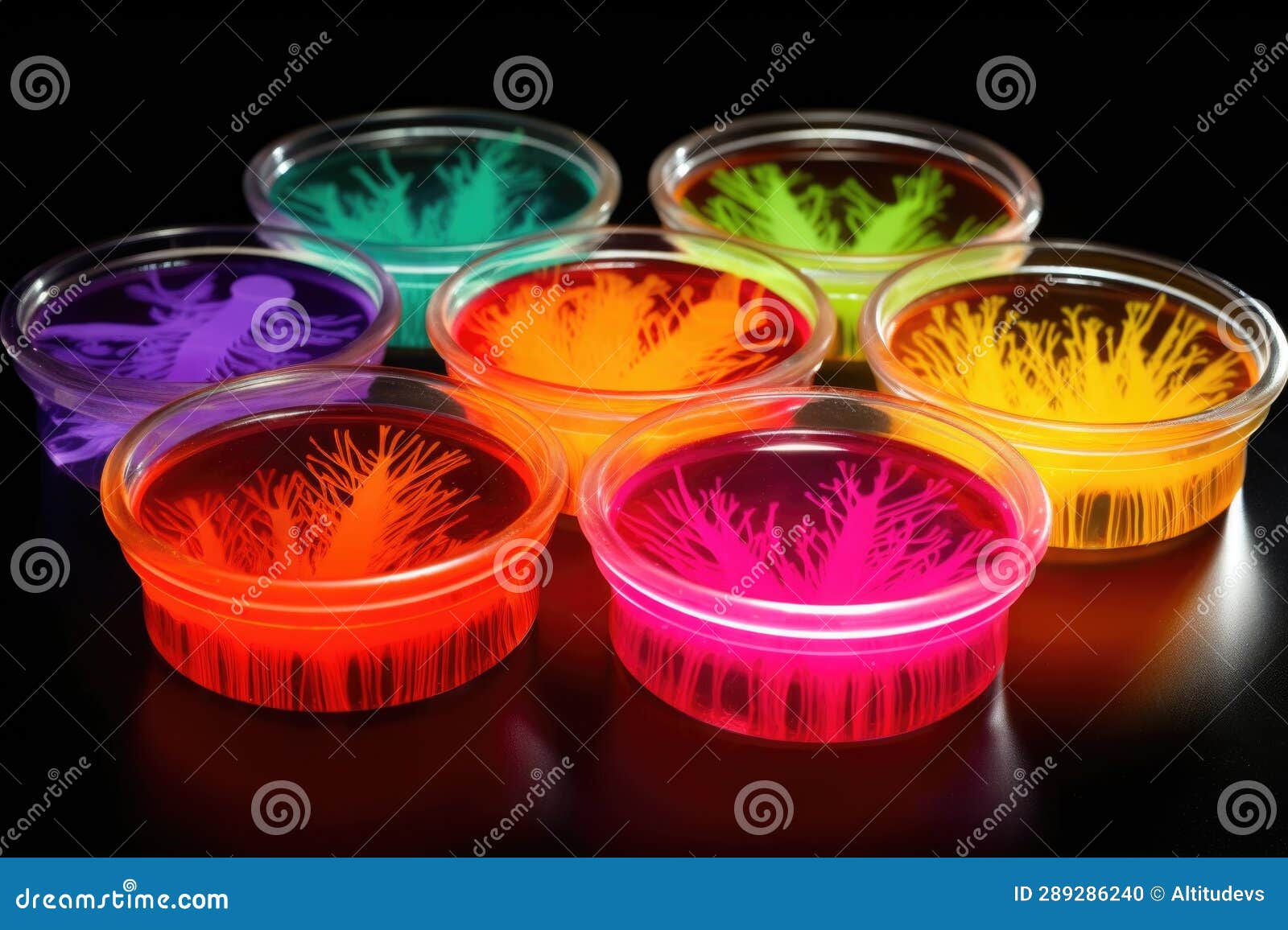 Colorful Bacteria Culture on Agar in a Science Lab Stock Illustration ...