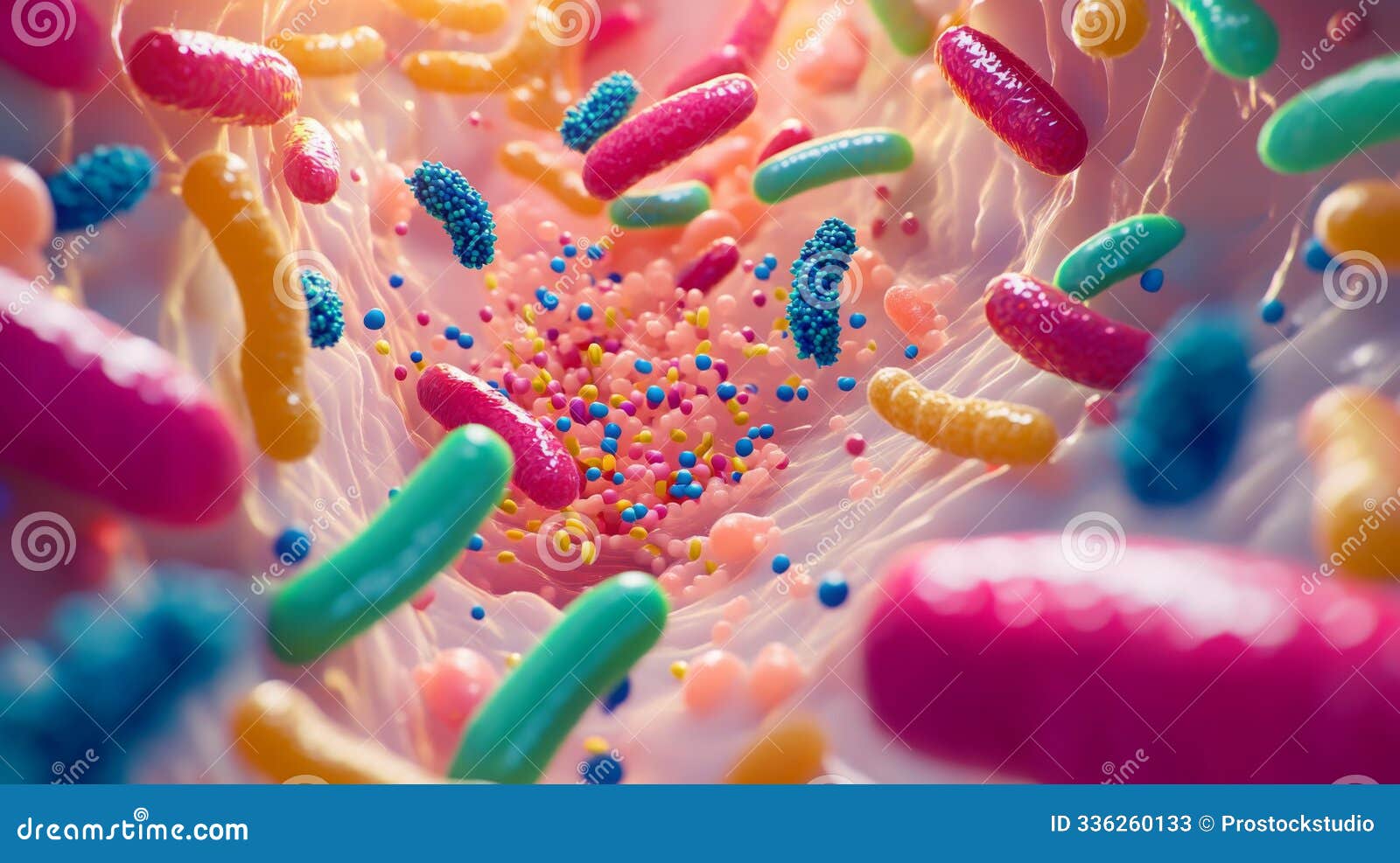 Microorganisms Thriving In A Vibrant Underwater Ecosystem With Sunlight ...