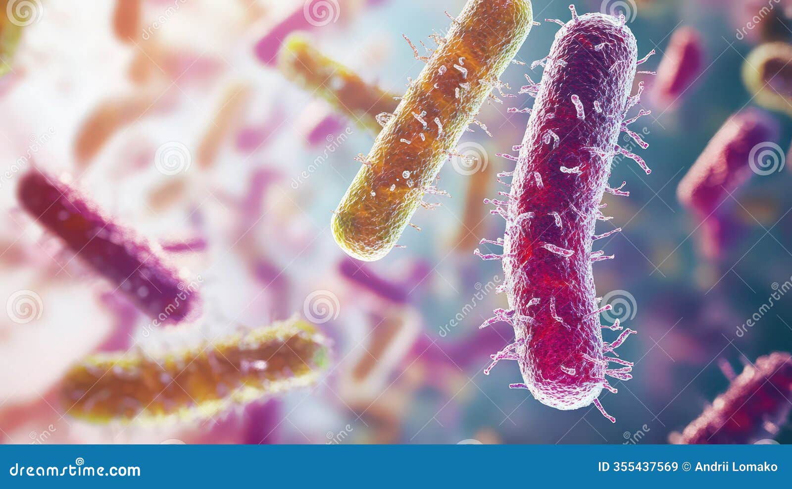 Colorful Bacteria Under a Microscope Stock Image - Image of education ...