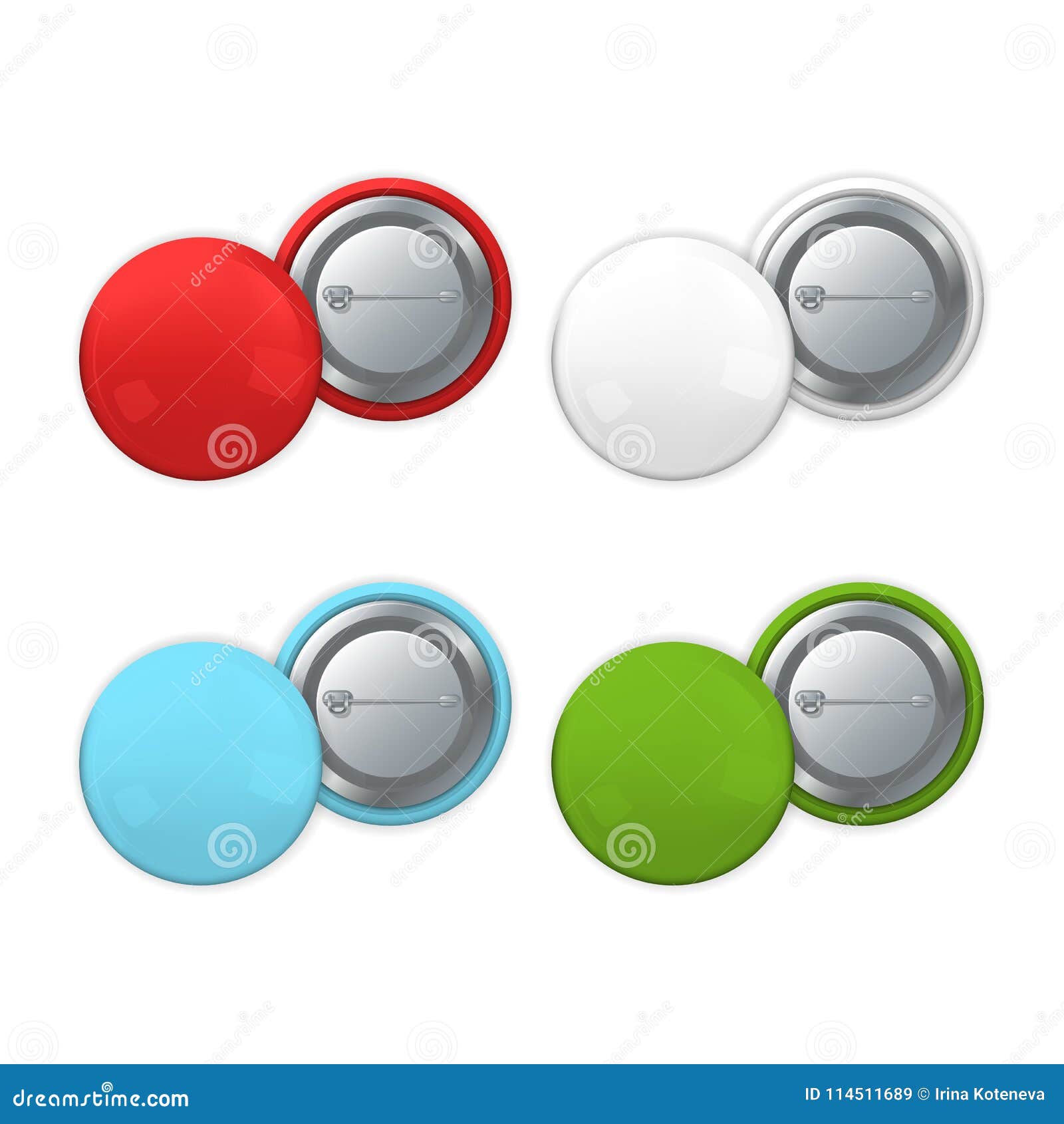 Colorful badges on pin stock vector. Illustration of badge - 114511689