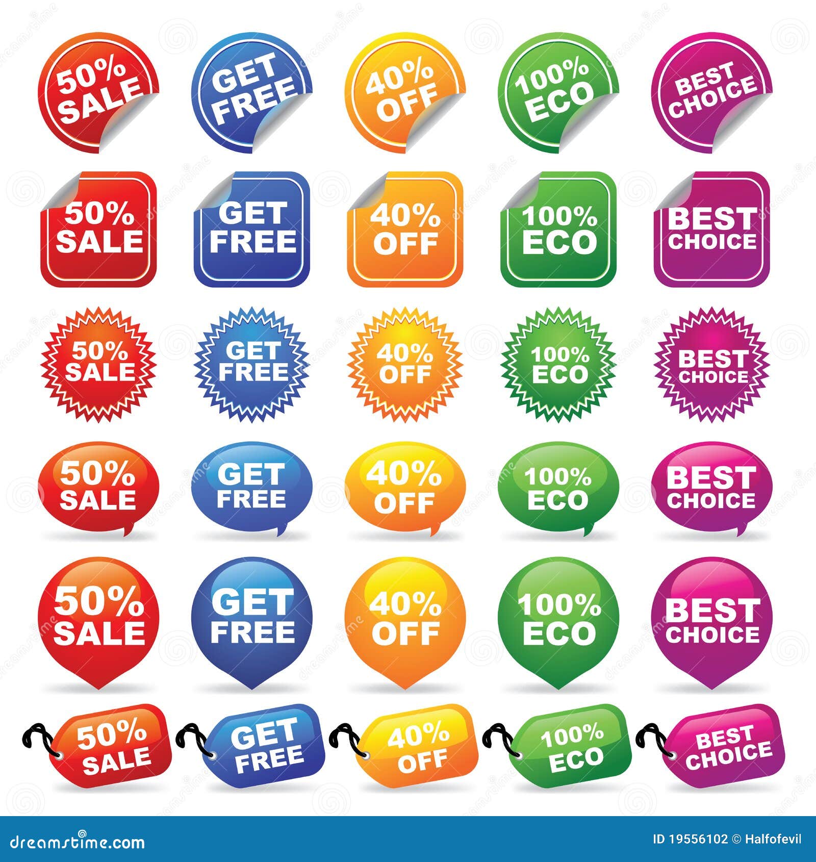 Colorful badges and tags stock vector. Illustration of label - 19556102