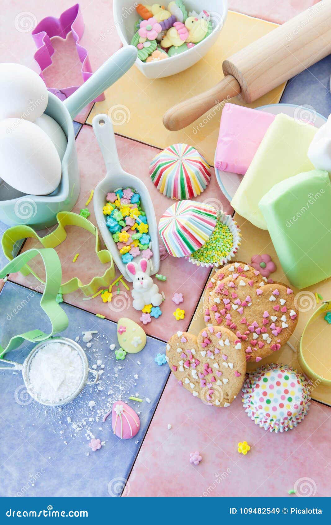 Colorful Baking Ingredients Stock Image - Image of sweets, vertical ...