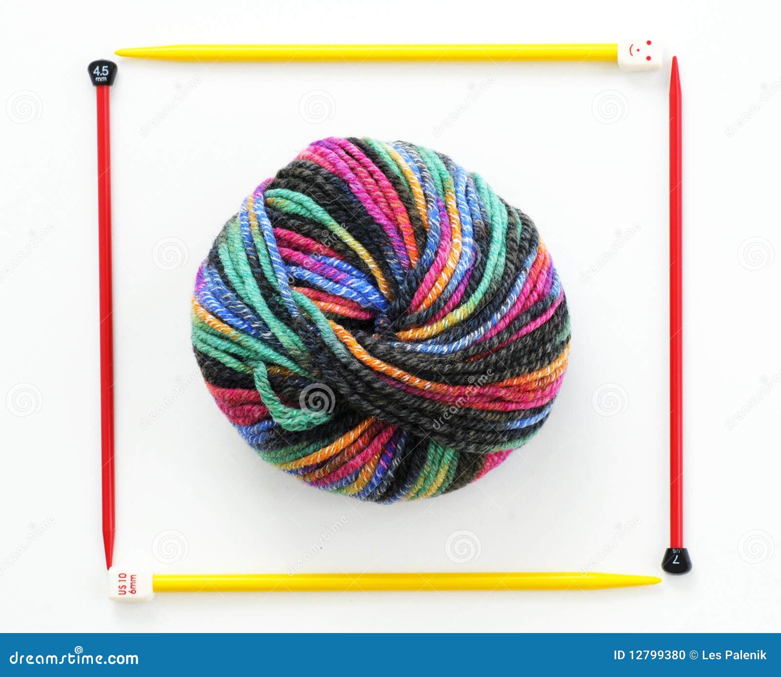 Colorful Ball of Knitting Yarn Stock Photo - Image of colorful, fashion ...