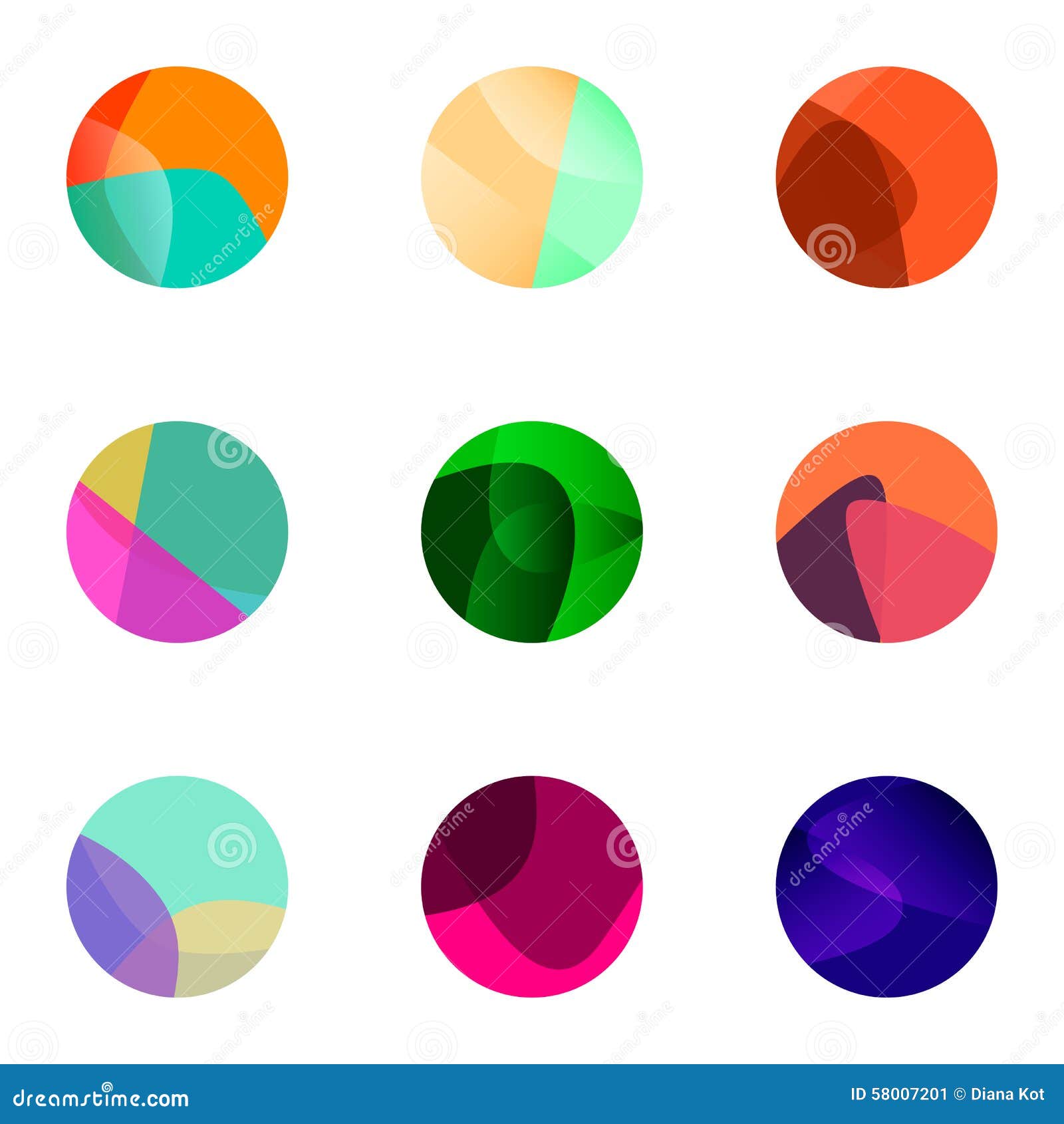Colorful ball logo set stock illustration. Illustration of connect ...