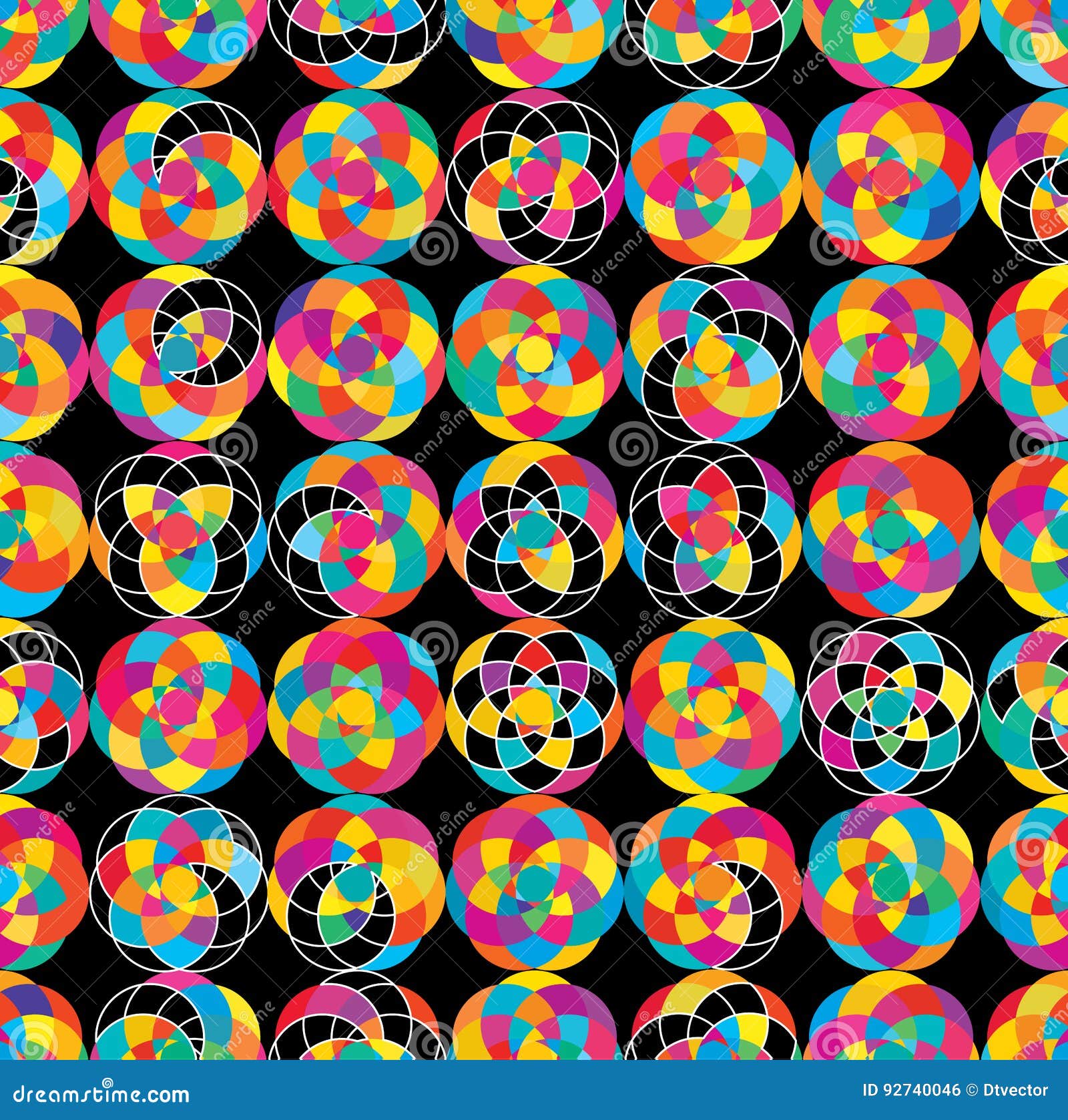 Colorful Ball Roll Dark Seamless Pattern Stock Vector - Illustration of ...