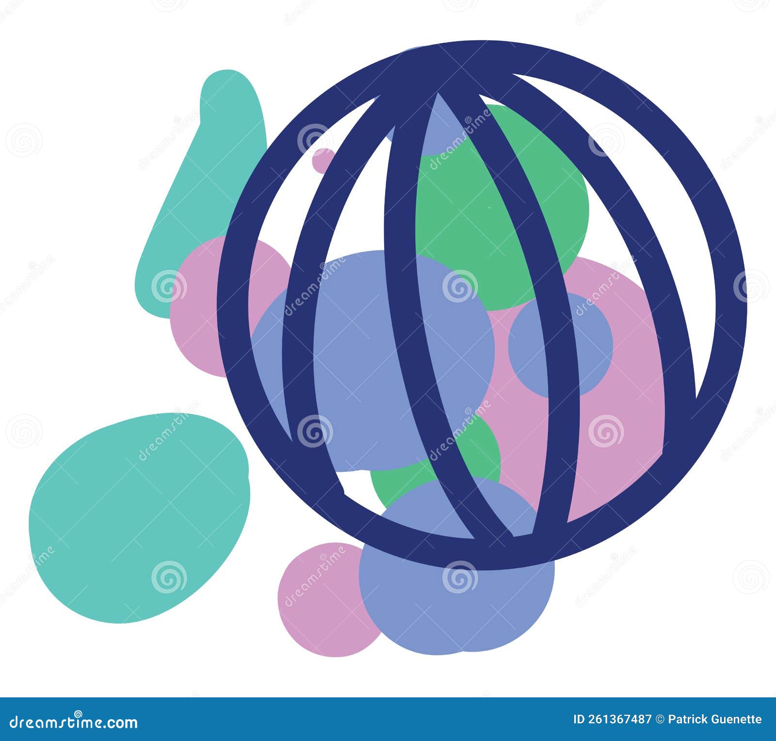 Colorful ball toy, icon stock vector. Illustration of object - 261367487