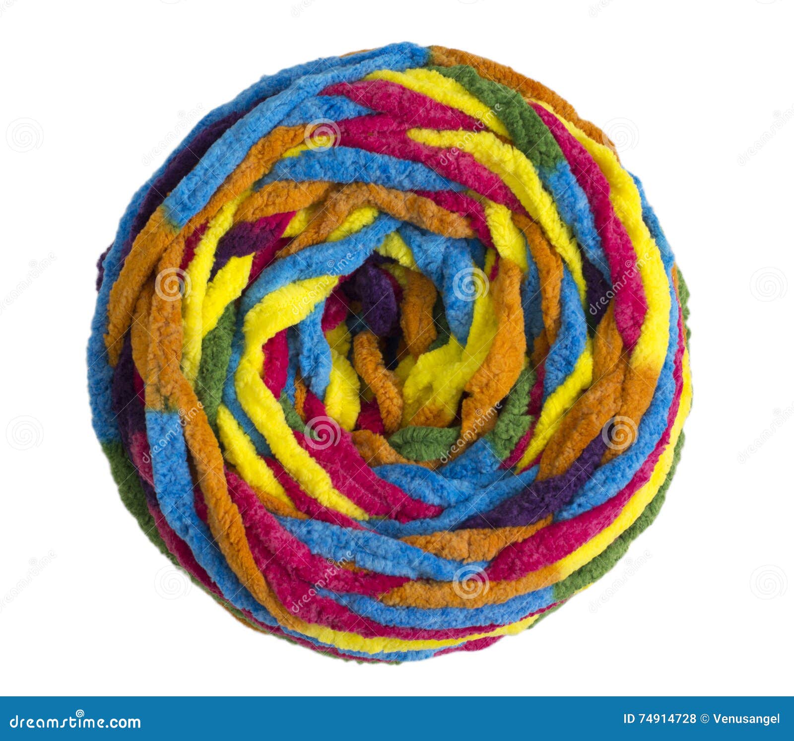Colorful Ball of Woolen Yarn Stock Photo - Image of needlecraft, ball ...