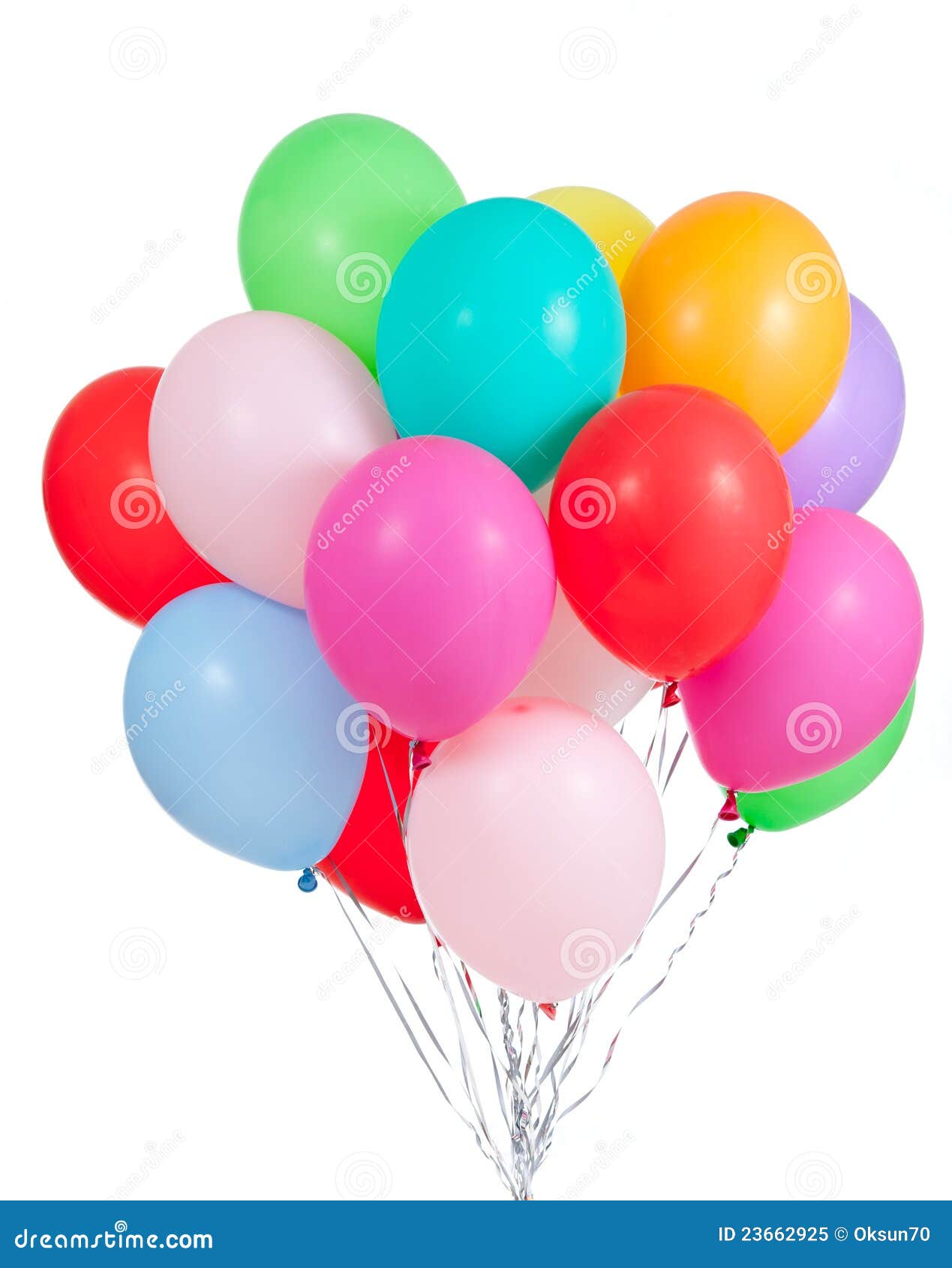 Colorful Ballons Bunch Isolated on White Stock Image - Image of ...