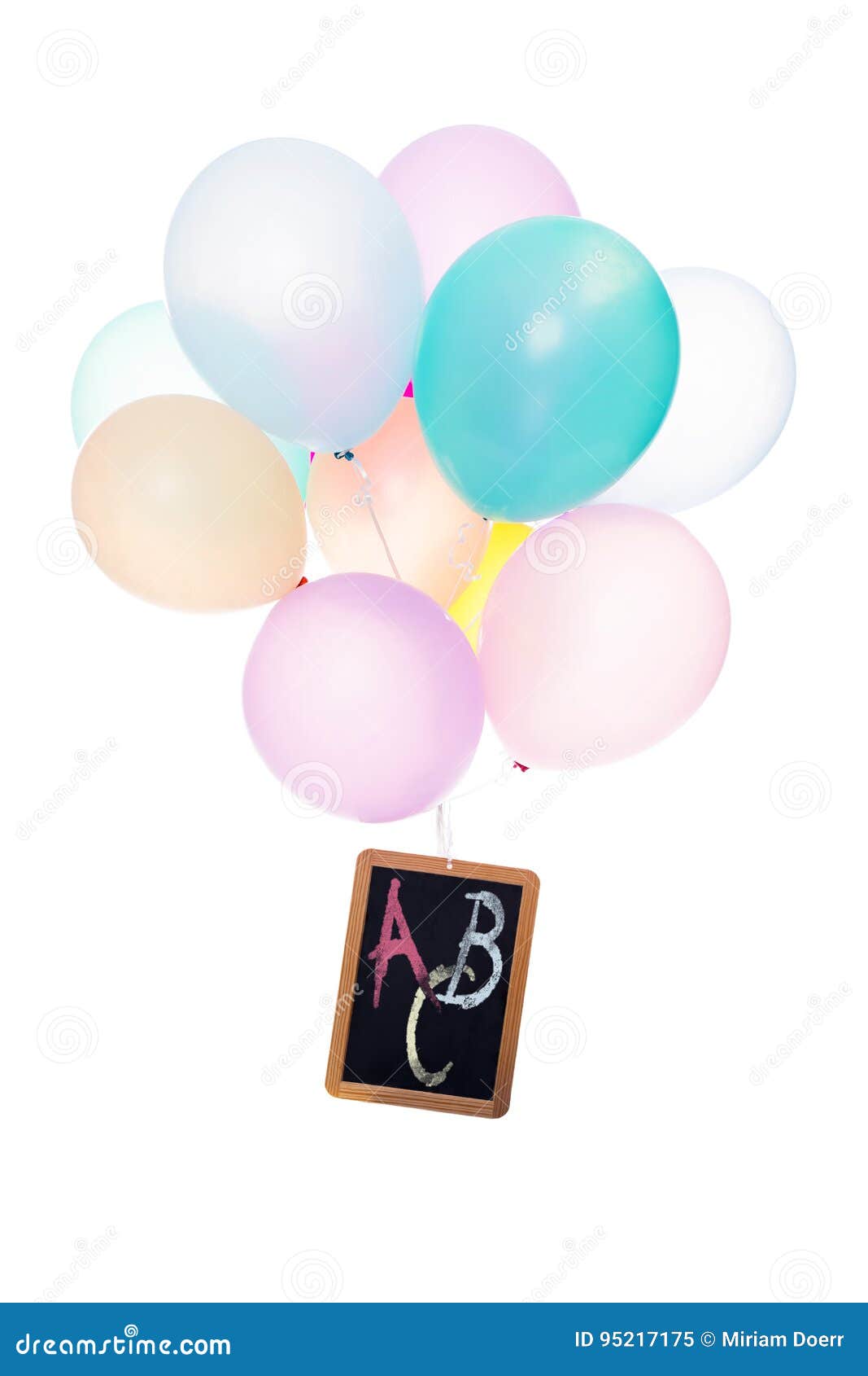 Colorful Ballons, Slate with Letters ABC Stock Image - Image of slate ...