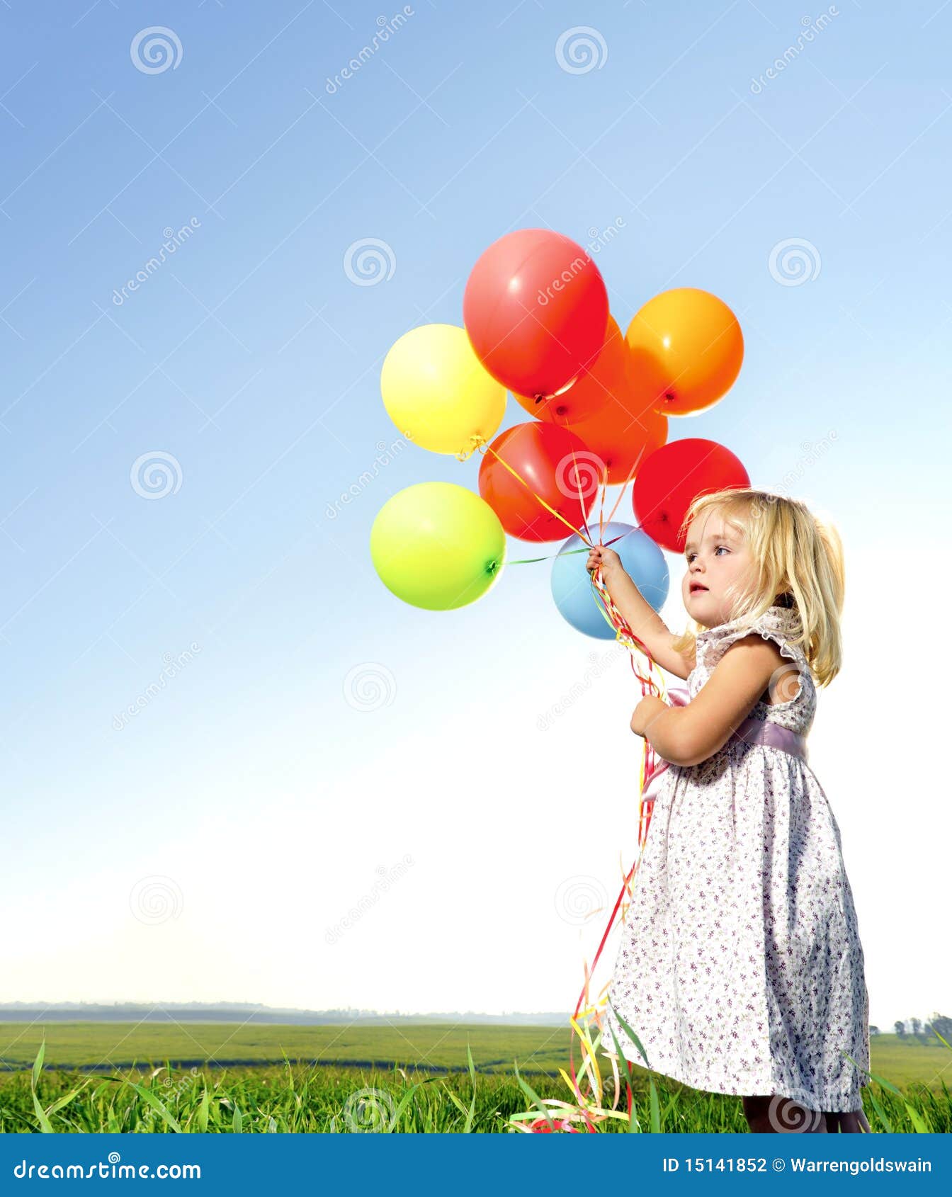 Colorful balloon girl stock photo. Image of blonde, gorgeous - 15141852
