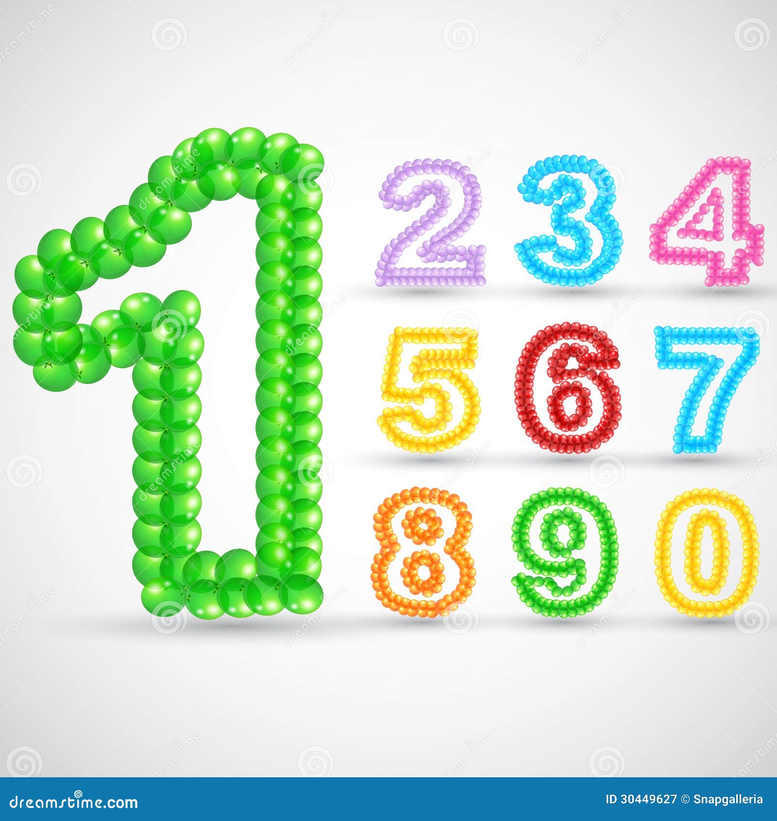 Colorful Balloon Number Set Stock Vector - Illustration of decoration ...