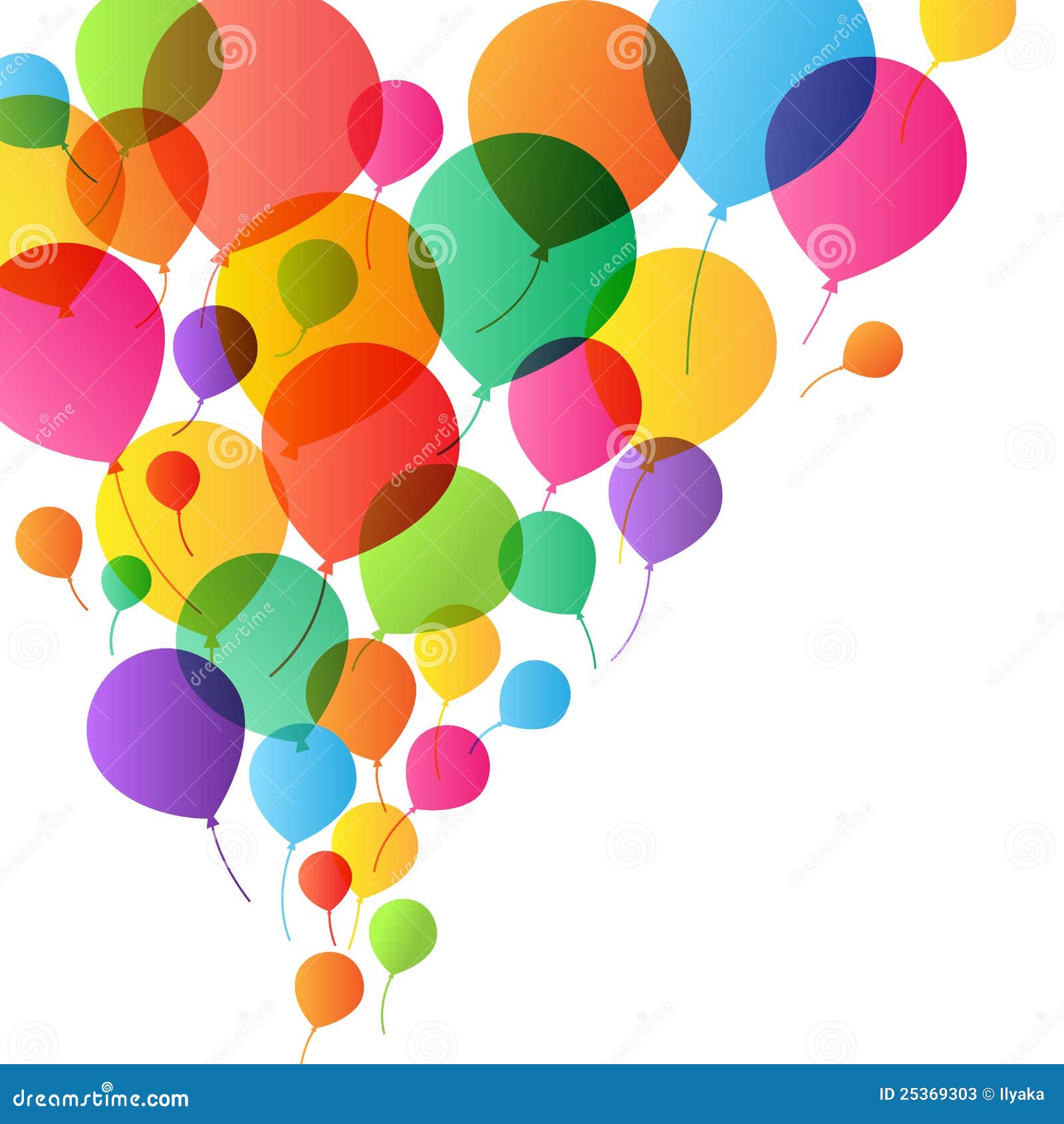 Colorful Balloons On White Background Vector Illustration ...